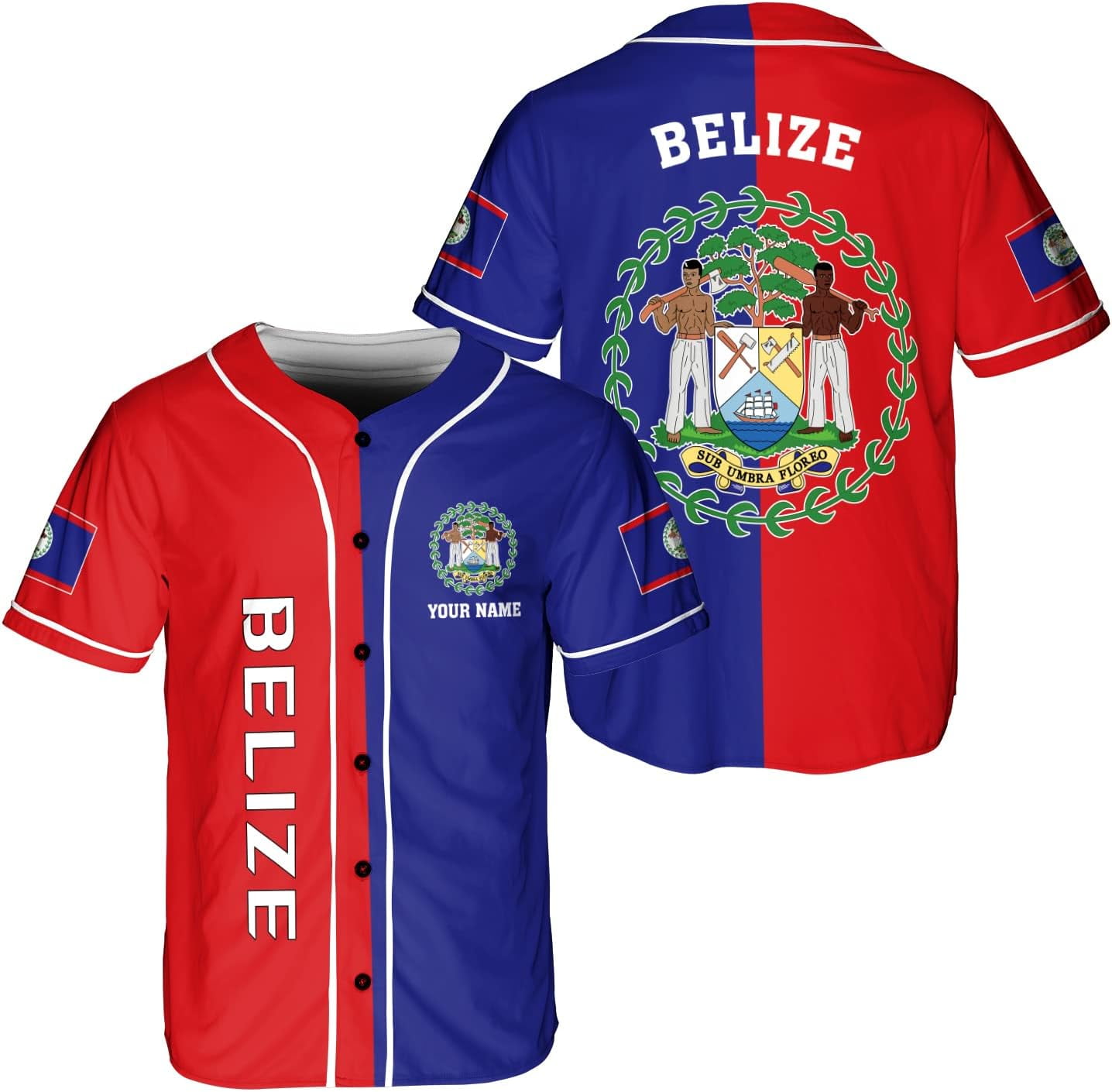 Personalized Belize Baseball Jersey Camisa Shirt, Belizean Flag Jersey ...