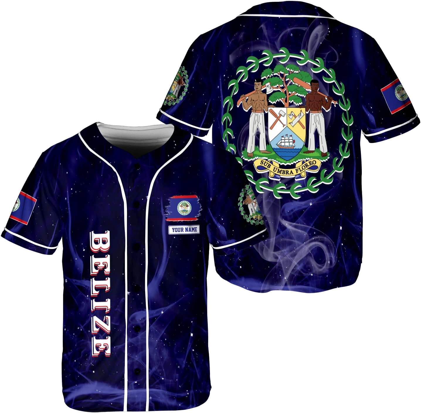 Personalized Belize Baseball Jersey Camisa Shirt, Belizean Flag Jersey ...