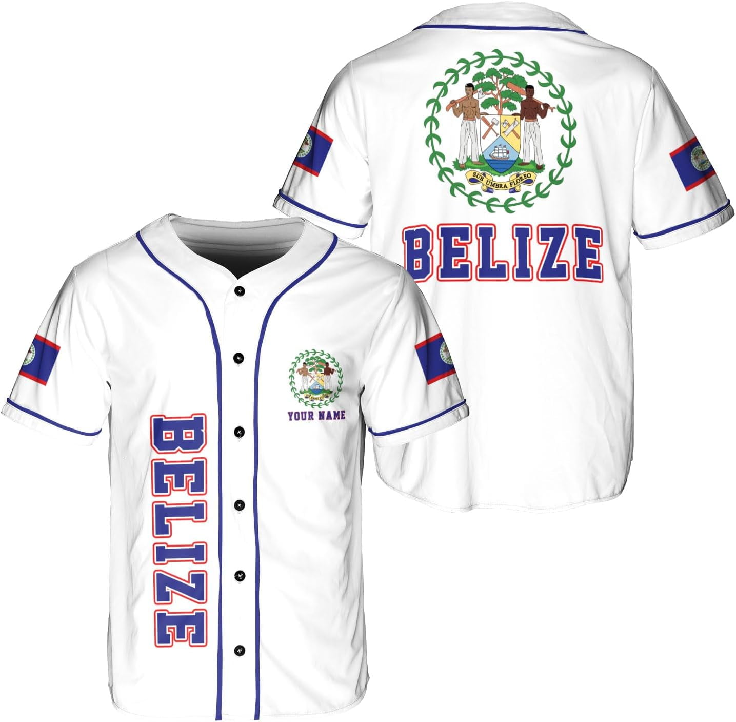 Personalized Belize Baseball Jersey Shirt, Belizean Flag Jersey ...