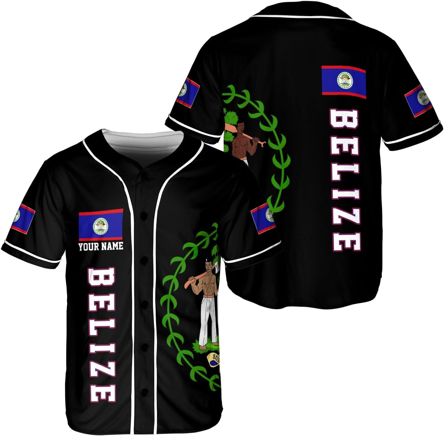 Personalized Belize Baseball Jersey Shirt, Belizean Flag Jersey ...