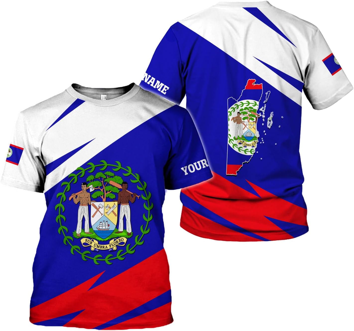Personalized Belize Shirt Coat of Arms of Belize Flag Shirts Belizean ...