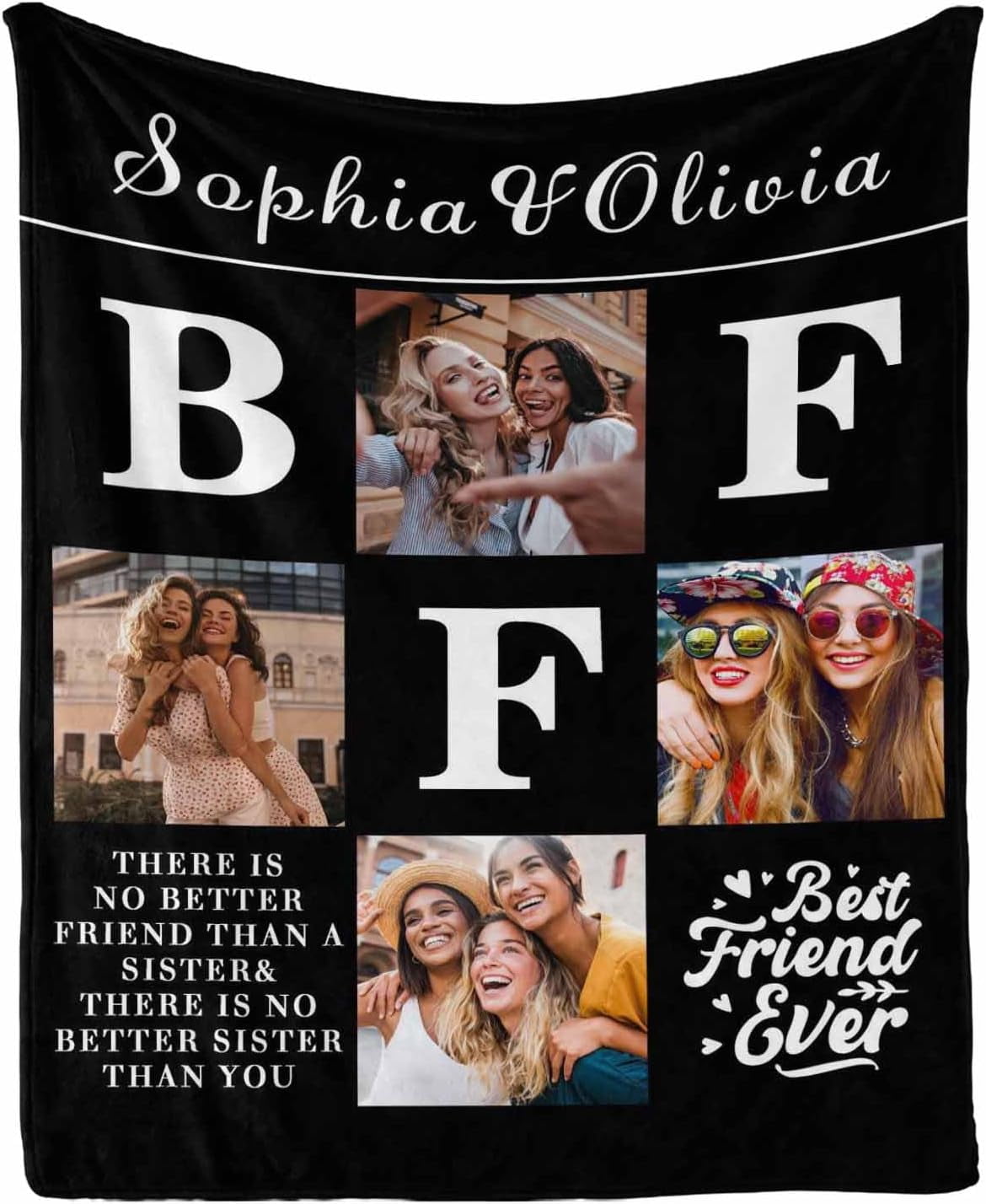 Personalized Best Friends Birthday for Women, Friendship Blanket and ...
