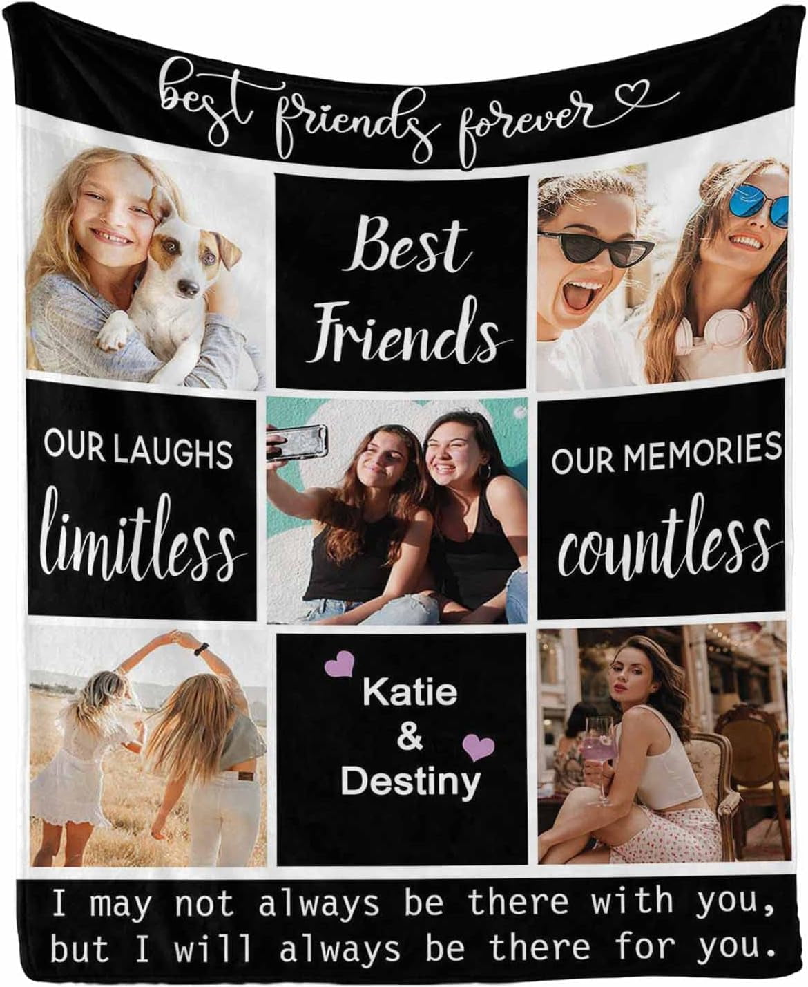 Personalized Best Friends Birthday for Women, Friendship Blanket and ...