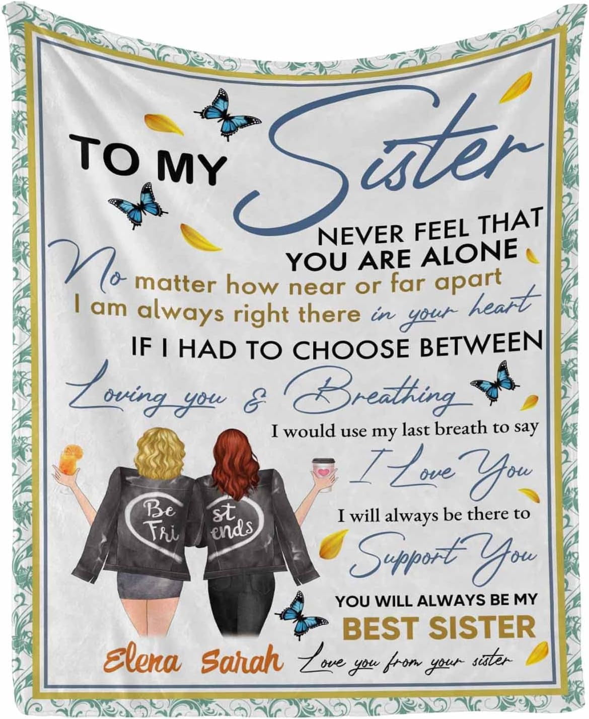 Personalized Best Friends Birthday for Women, Friendship Blanket and ...