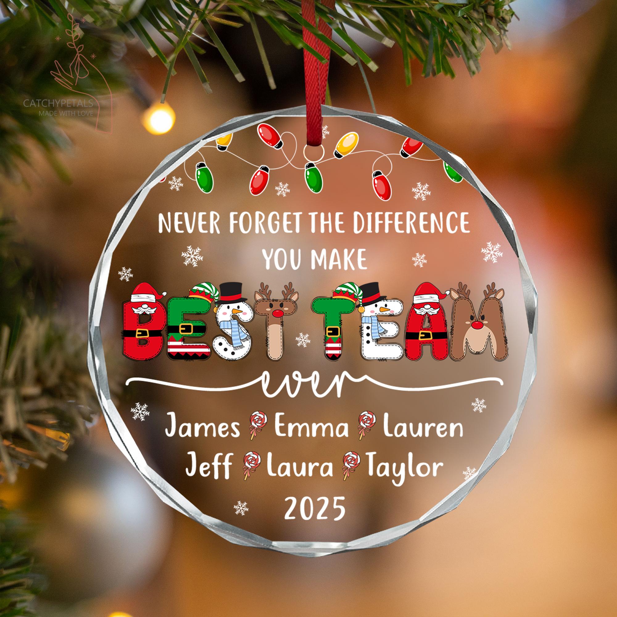 Personalized Best Team Ever Ornament 2025, Team Christmas Ornament ...