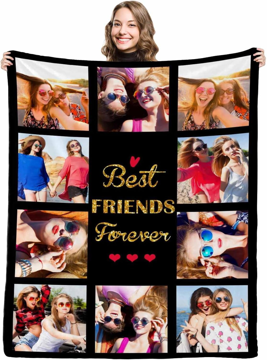 Personalized Besties Blanket with Photo Collage - Customized Throw ...