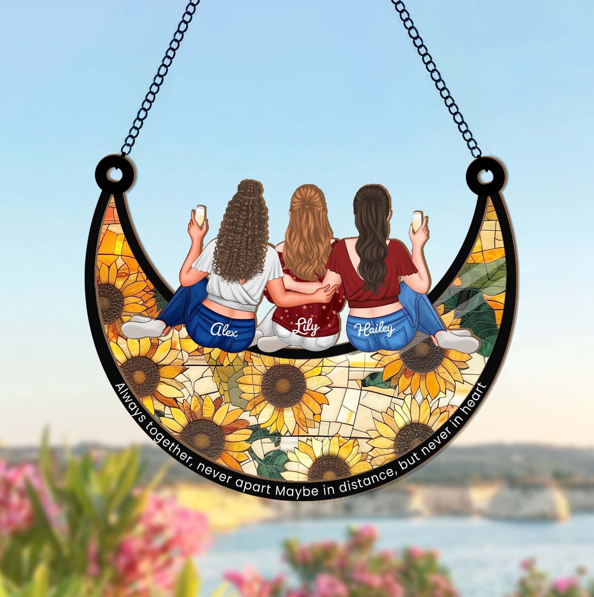 Personalized Besties Suncatcher, Best Friends Suncatcher Gift, BFF Gift ...