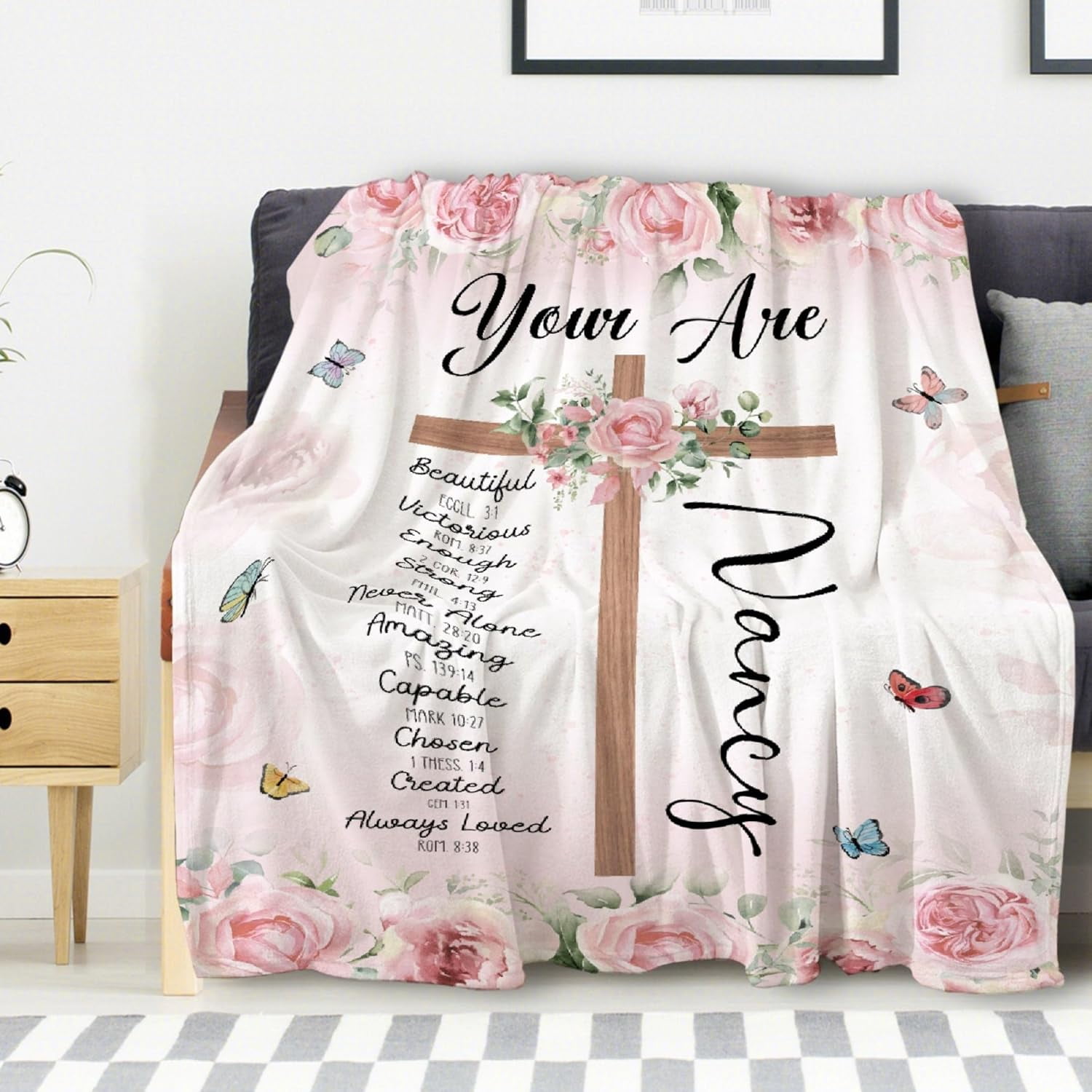 Personalized Bible Verse Blanket Gifts, Custom Bible Verse Thow ...