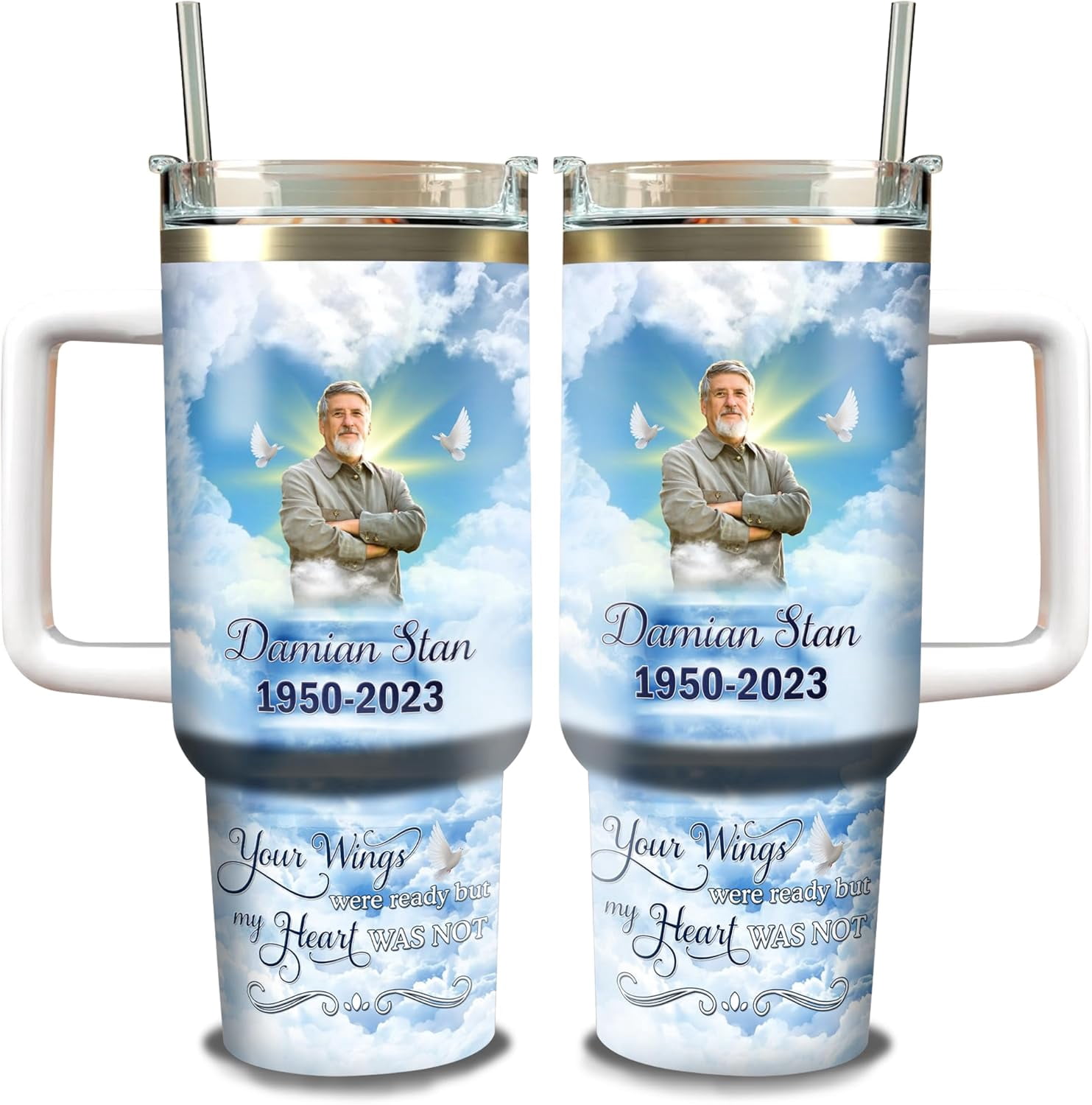 Personalized A Big Piece Of My Heart Lives In Heaven 40oz Tumbler with ...