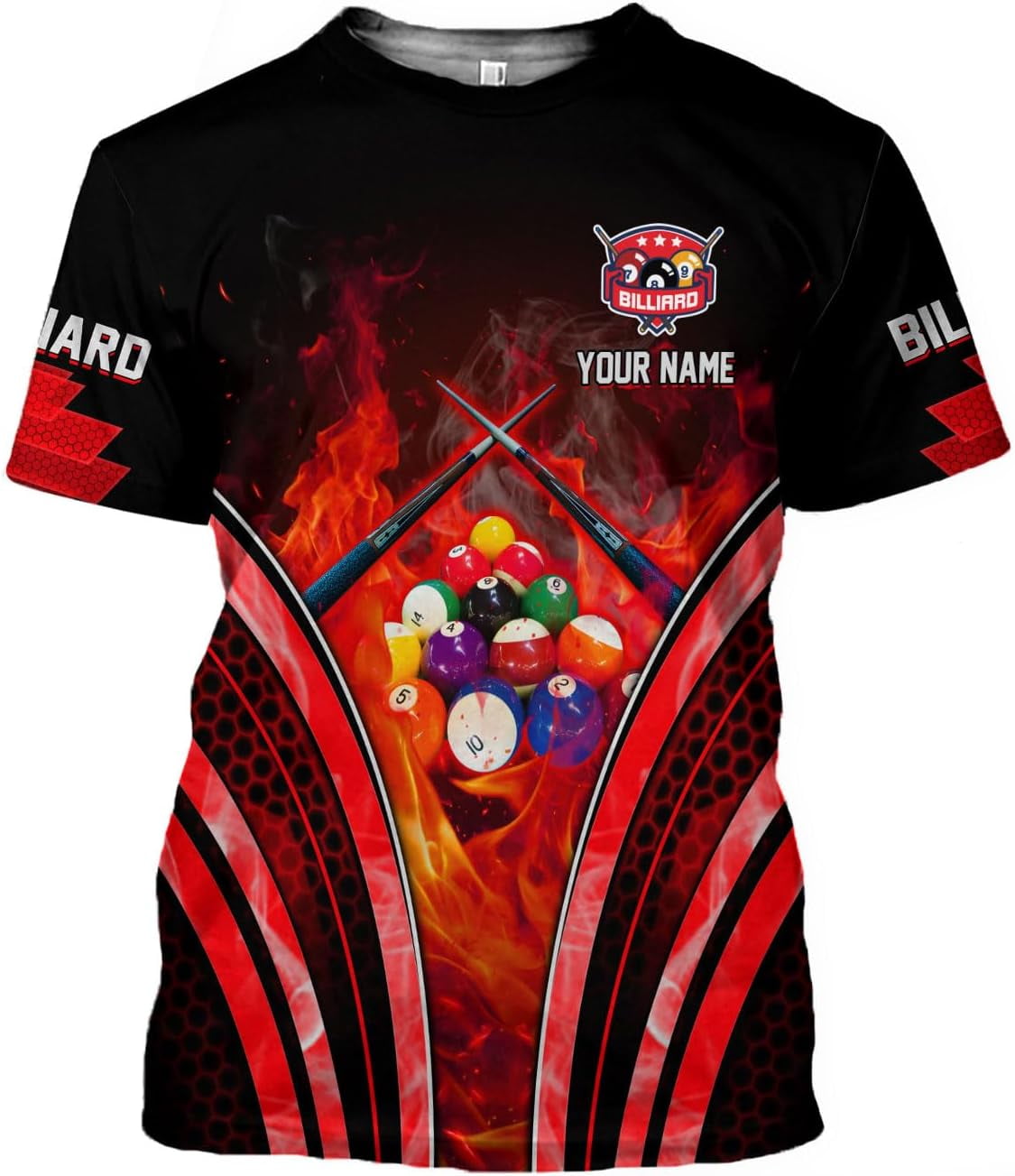 Personalized Billiard 3D Shirts, Custom Team Name Player Billiard T ...