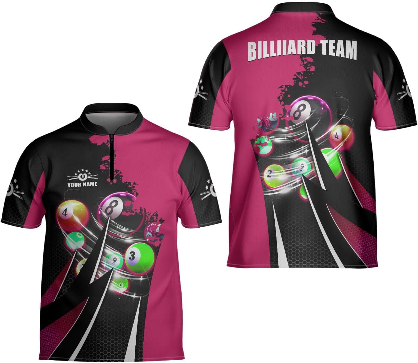 Personalized Billiard Jersey 3D Billiard Shirts for Men Billiard ...