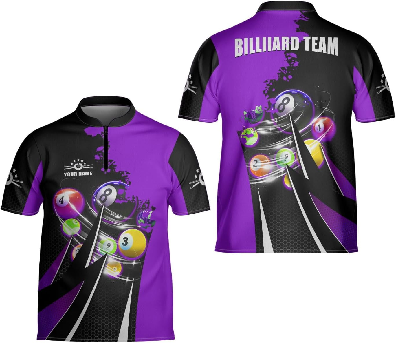 Personalized Billiard Jersey 3D Billiard Shirts for Men Billiard ...