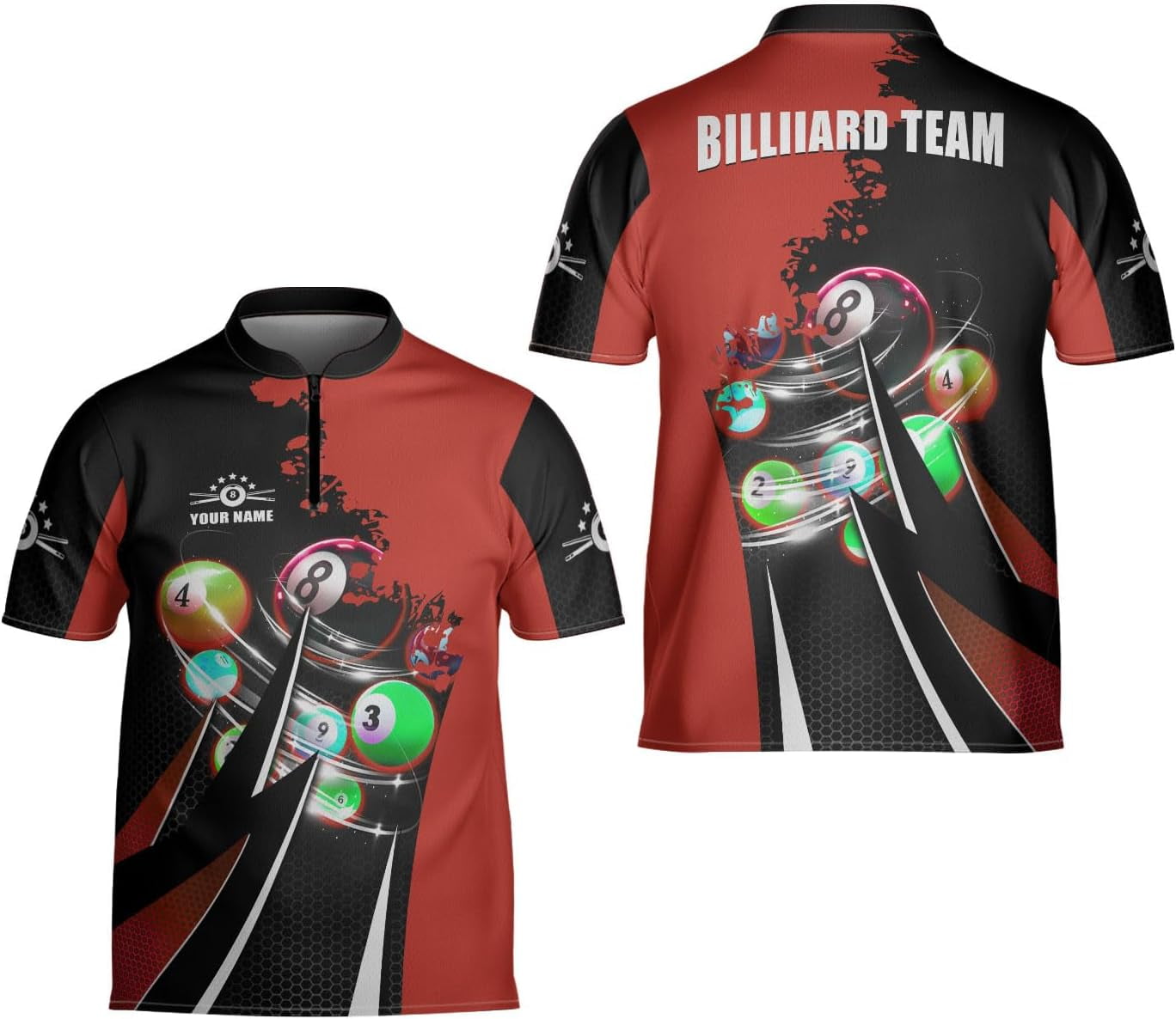 Personalized Billiard Jersey 3D Billiard Shirts for Men Billiard ...