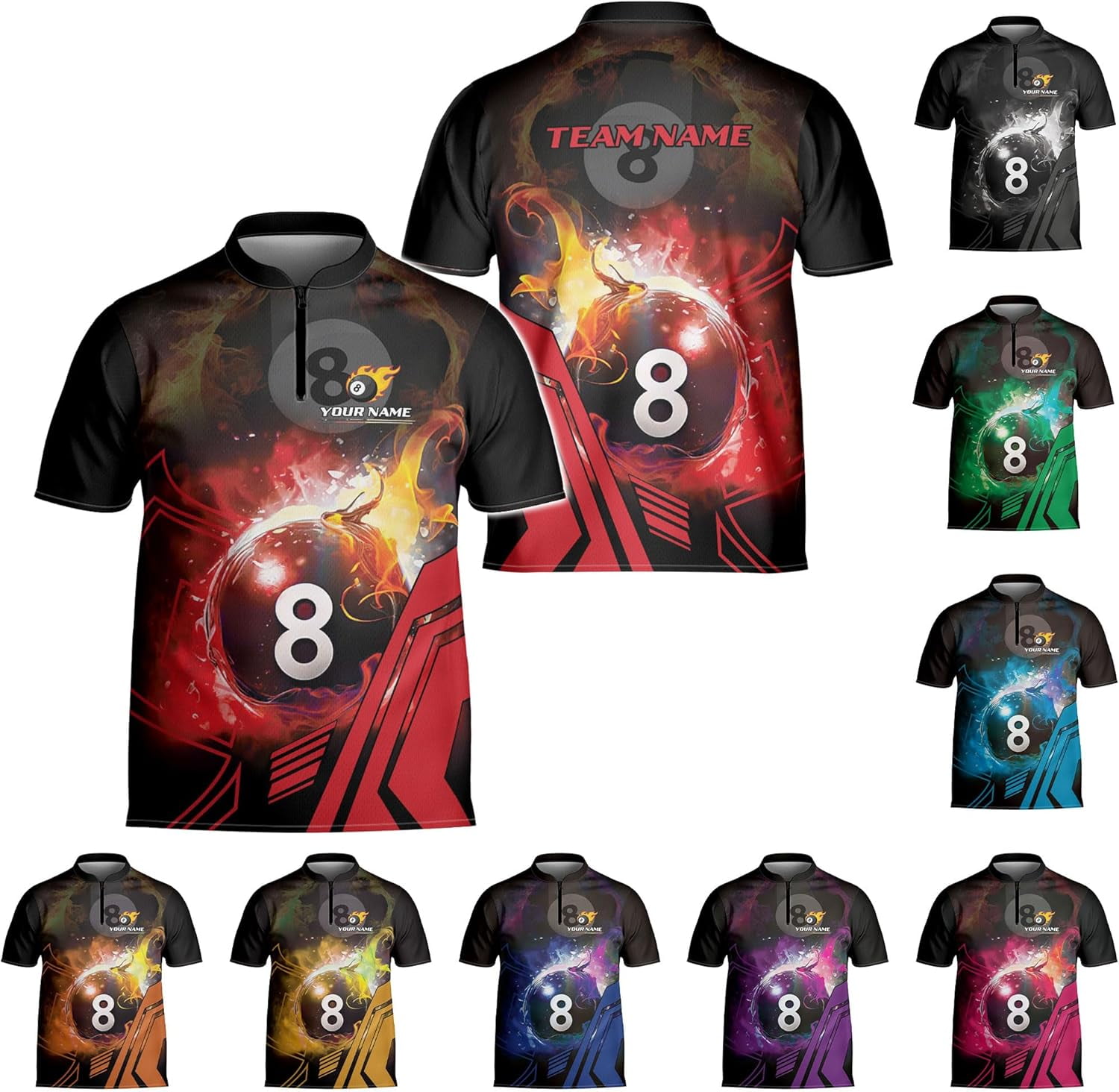 Personalized Billiard Jersey 3D Billiard Shirts for Men Billiard ...