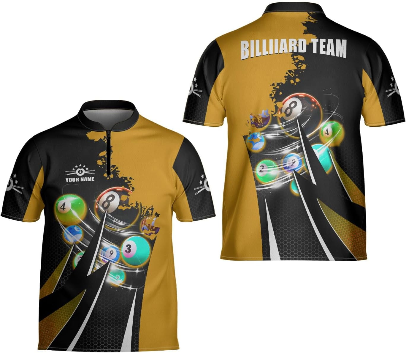 Personalized Billiard Jersey 3D Billiard Shirts for Men Billiard ...