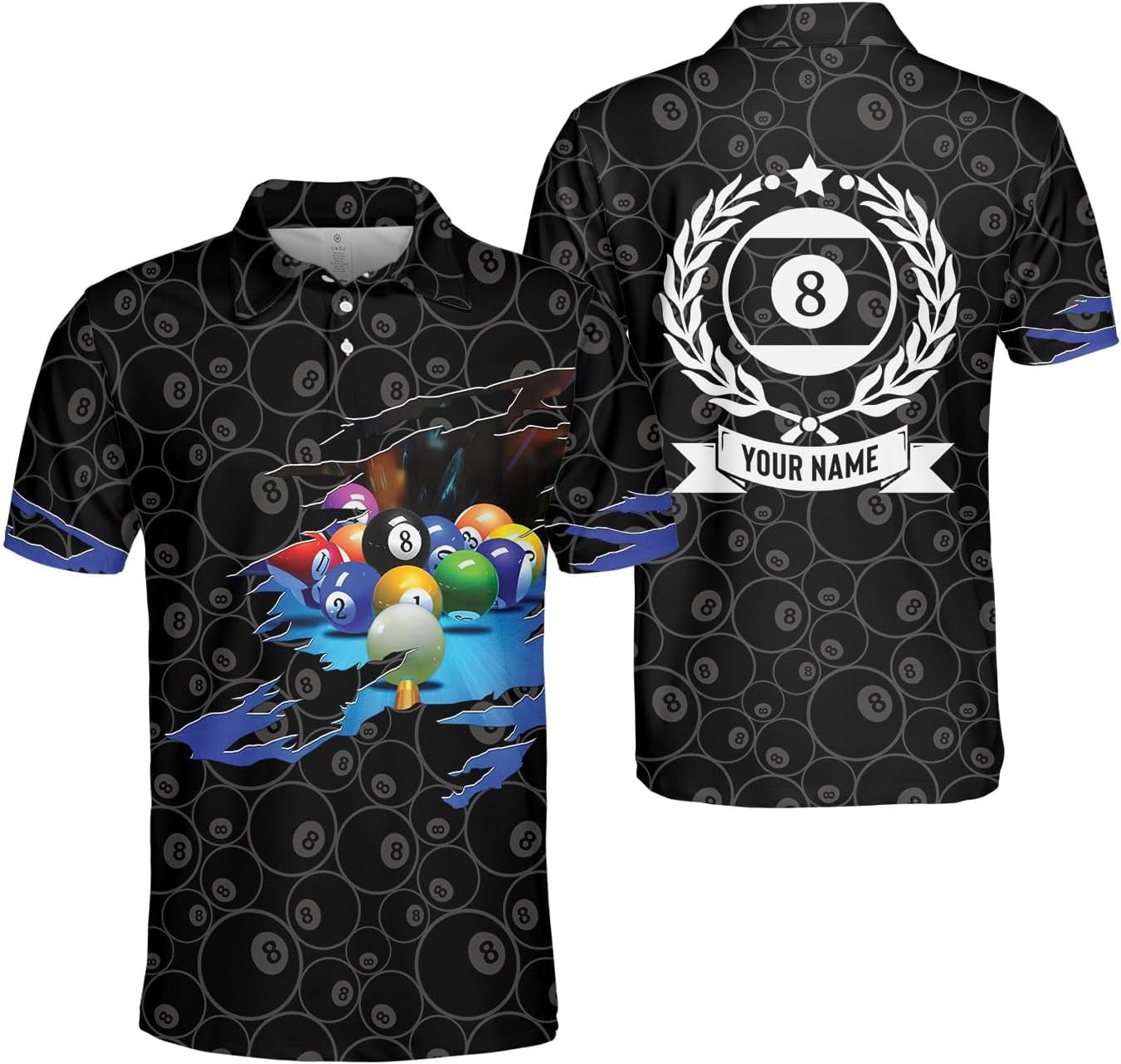 Personalized Billiard Polo Shirt Shirts Men Women Custom Name 3D Team ...