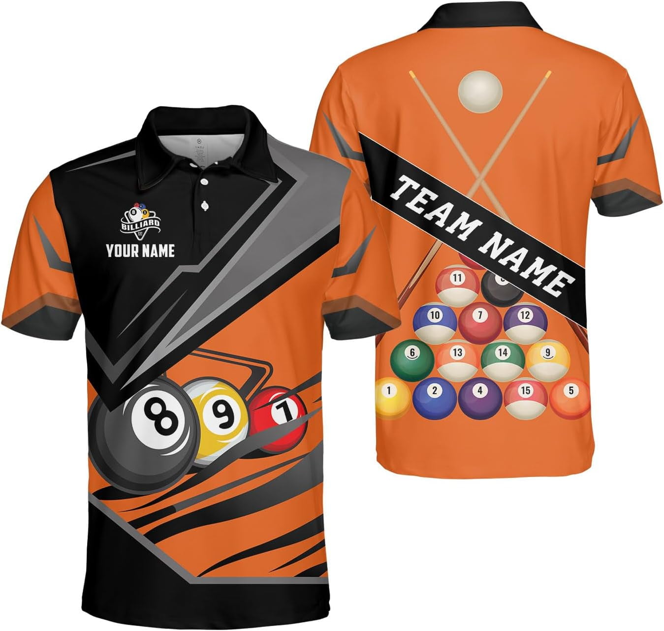 Personalized Billiard Polo Shirts Billiard Polo 3D Billiard Flag Men's ...