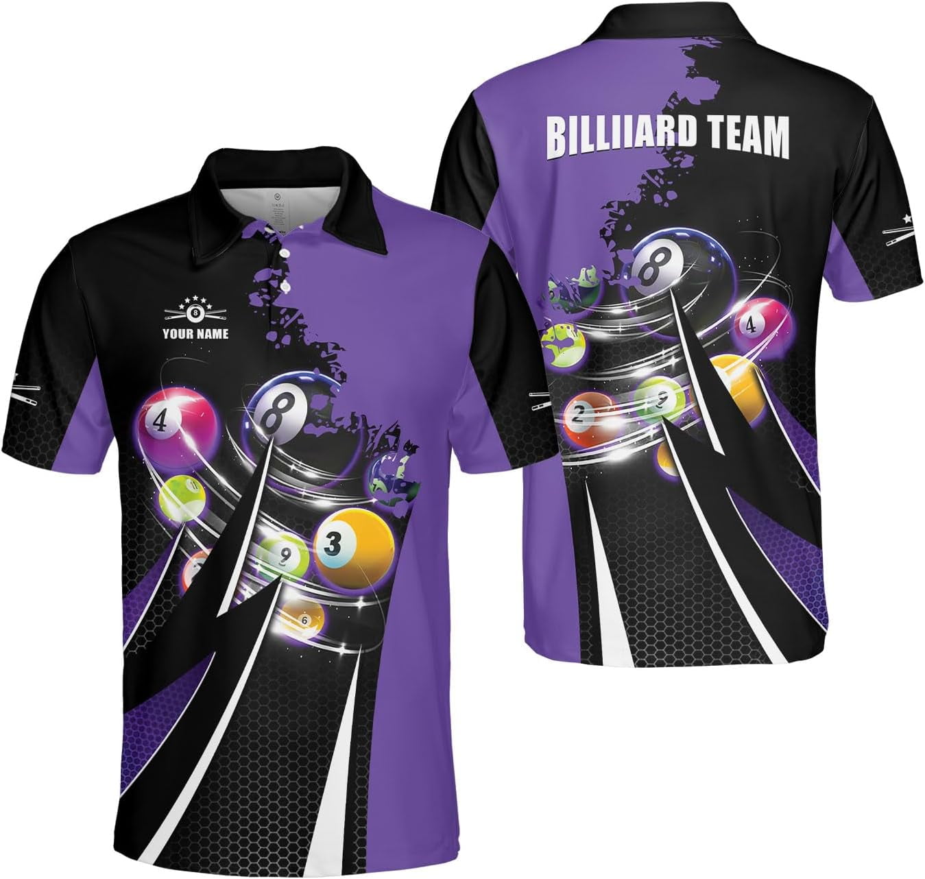 Personalized Billiard Polo Shirts Billiard Polo 3D Billiard Flag Men's ...