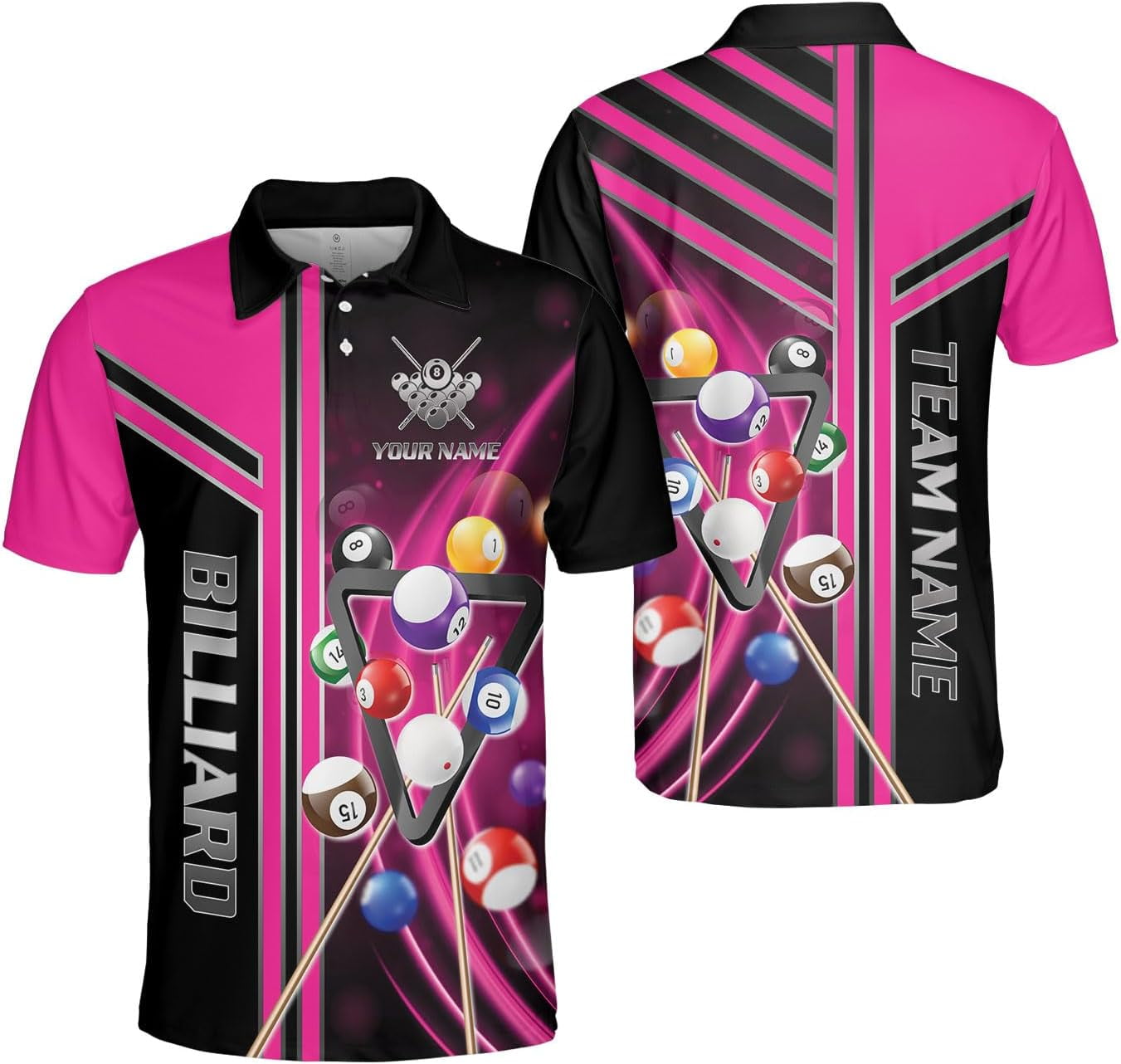Personalized Billiard Polo Shirts, Billiards Shirts for Men, Pool ...