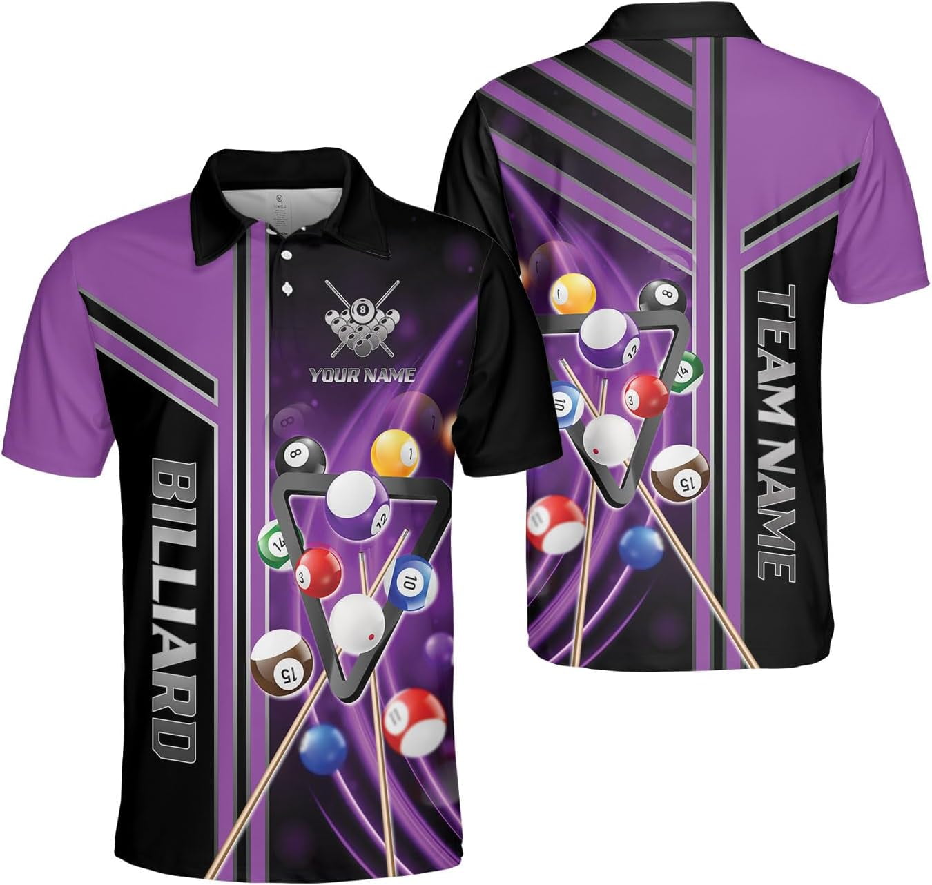 Personalized Billiard Polo Shirts, Billiards Shirts for Men, Pool ...