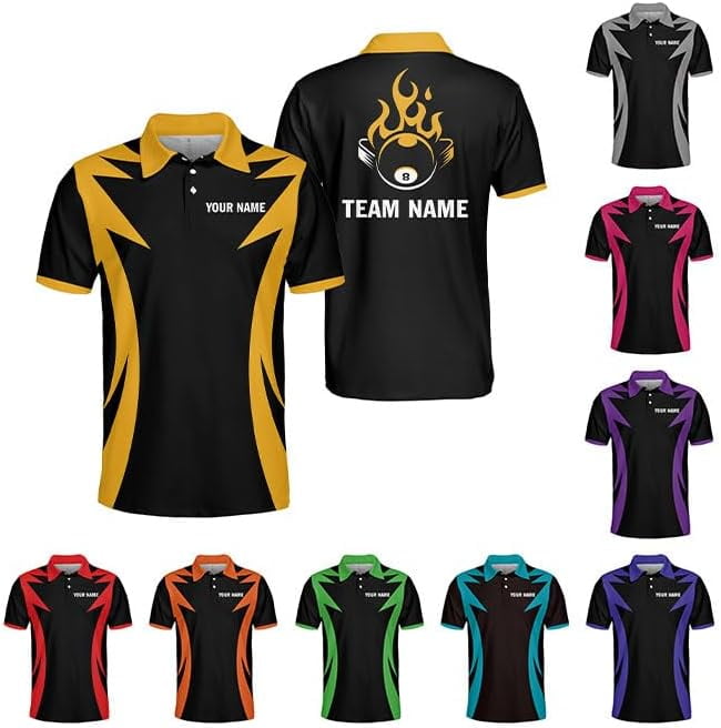 Personalized Billiard Polo Shirts, Billiards Shirts for Men, Pool ...