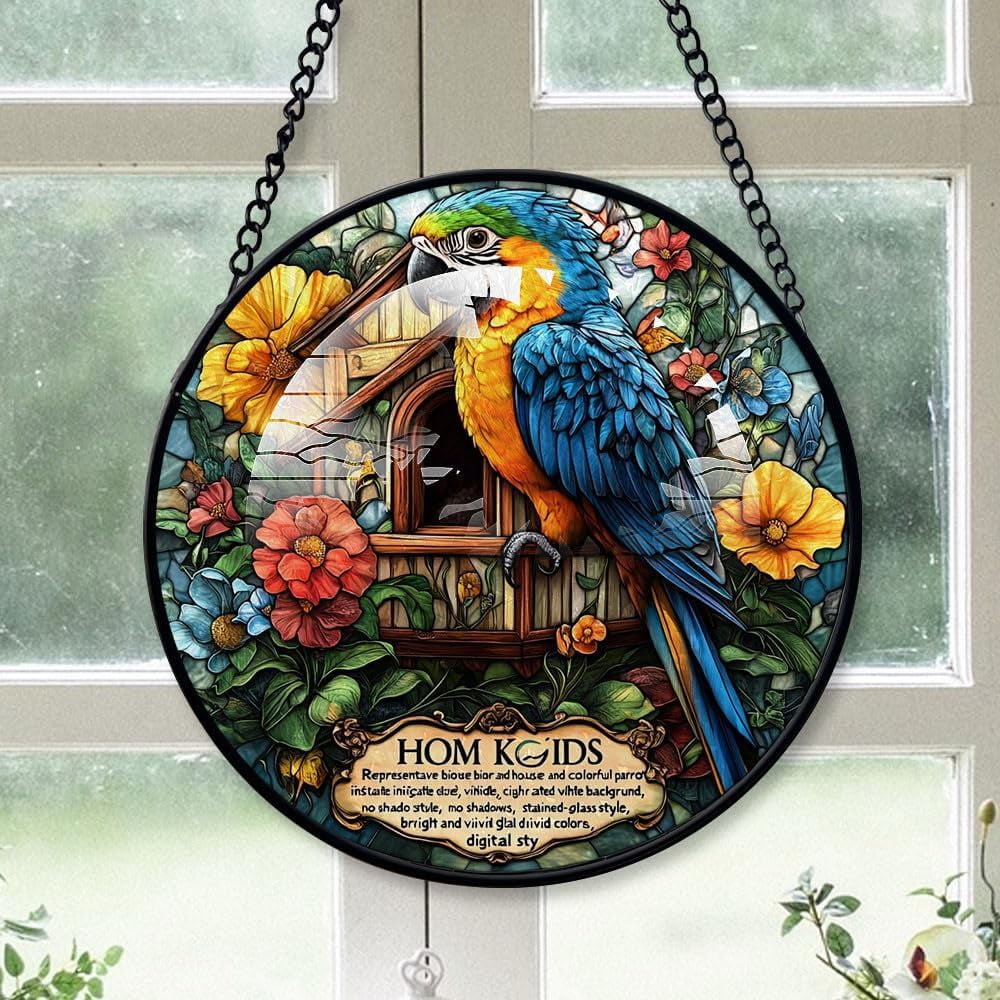 Personalized Bird House Suncatcher Stained Glass, Bird House Gifts for ...