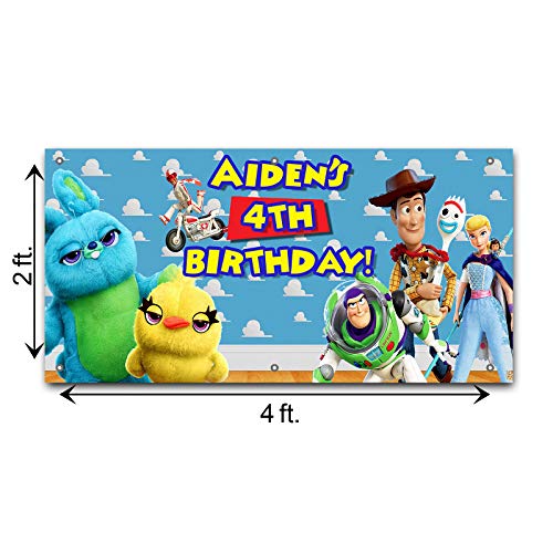 Personalized Birthday Banner for Toy Story Theme Party 24"x 48" or 42 ...