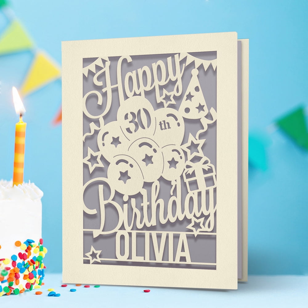 Personalized Birthday Card, Paper Cut Greeting Card with Envelope ...