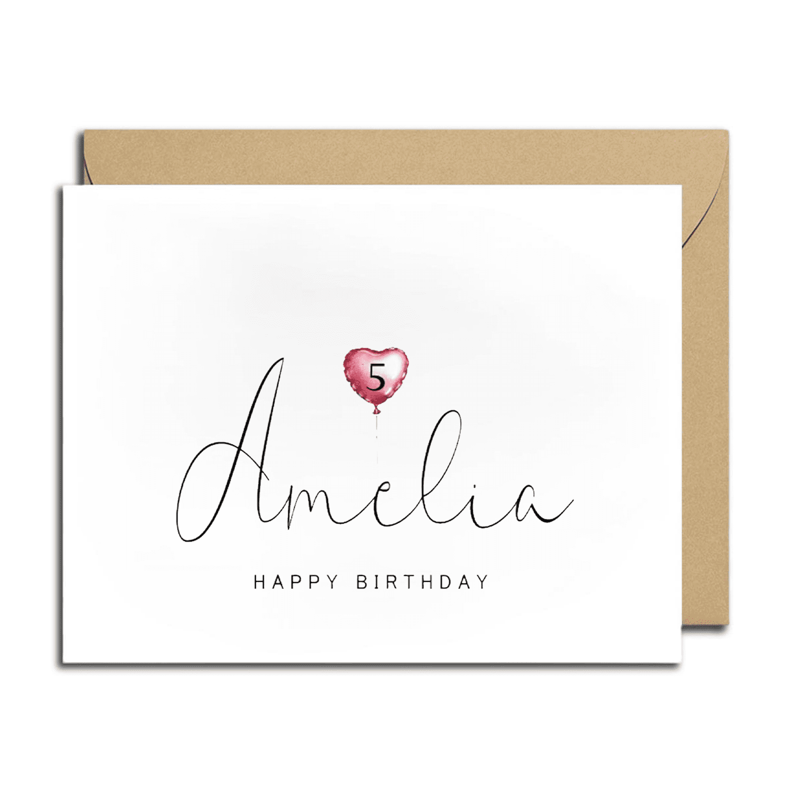 Personalized Birthday Card for Amelia – “Happy Birthday” with Heart ...