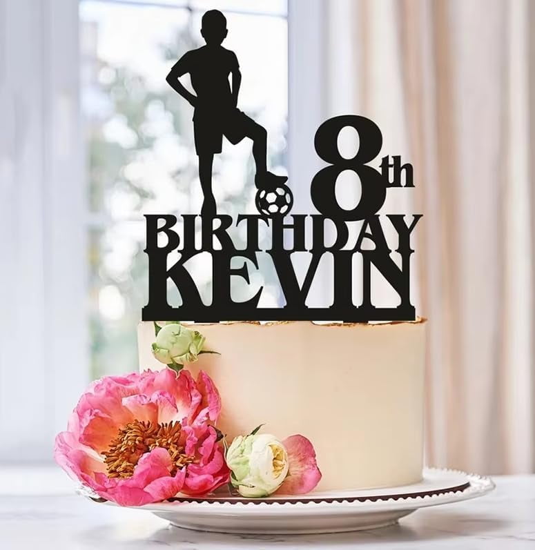 Personalized Birthday Soccer Player Cake Topper, Soccer Boy Birthday ...