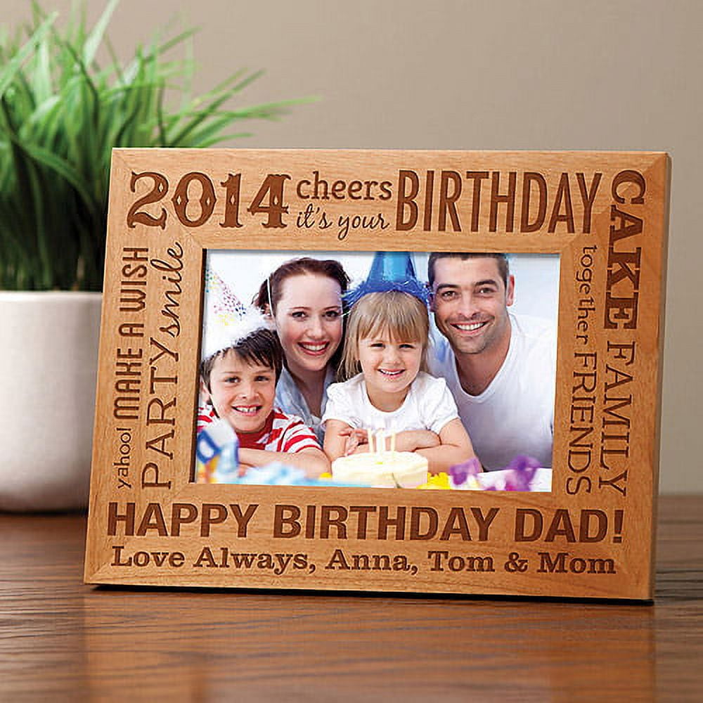 Personalized Birthday Words Wood Frame - Walmart.com