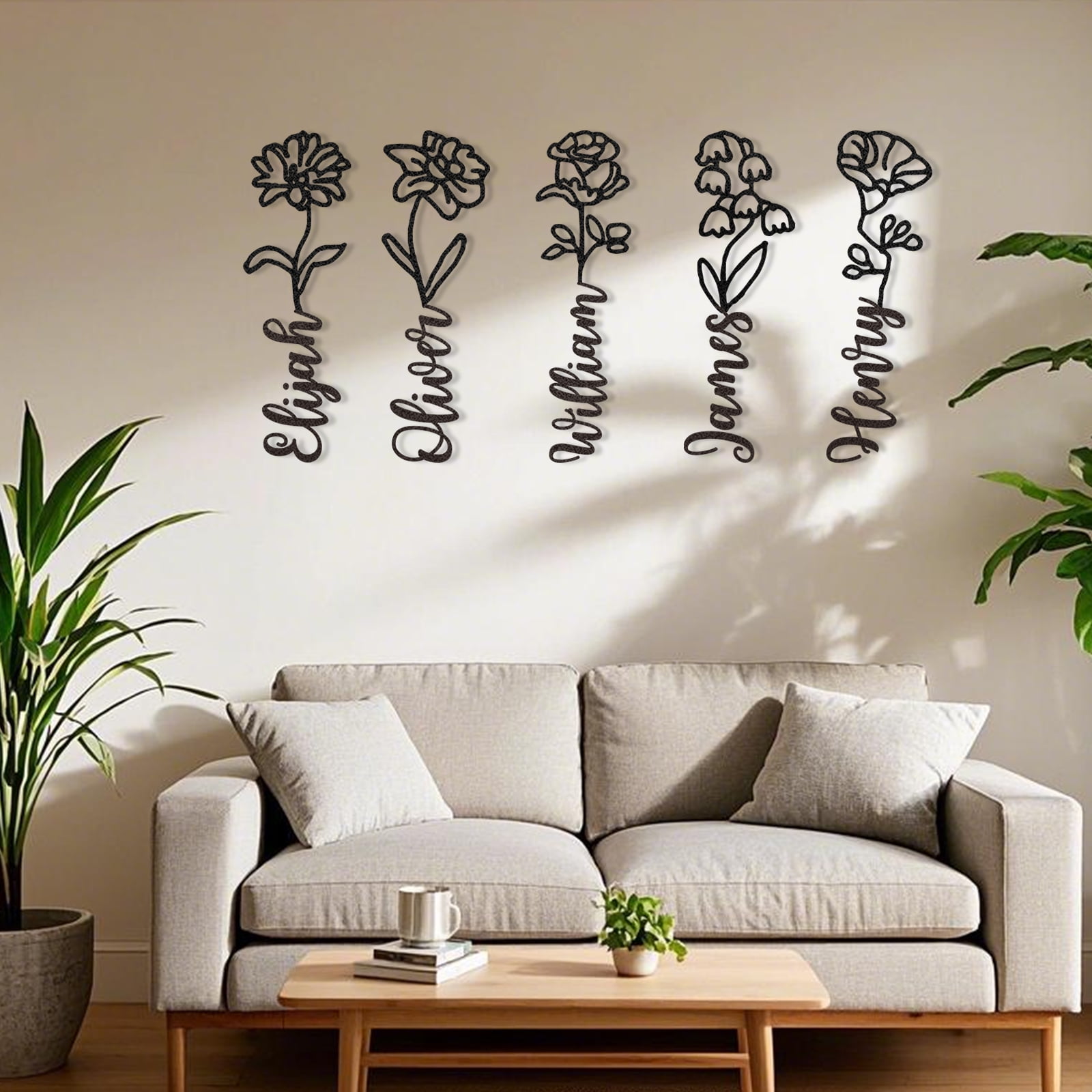 Personalized Birthflower Metal Sign, Grandmas Garden Decor with Names ...