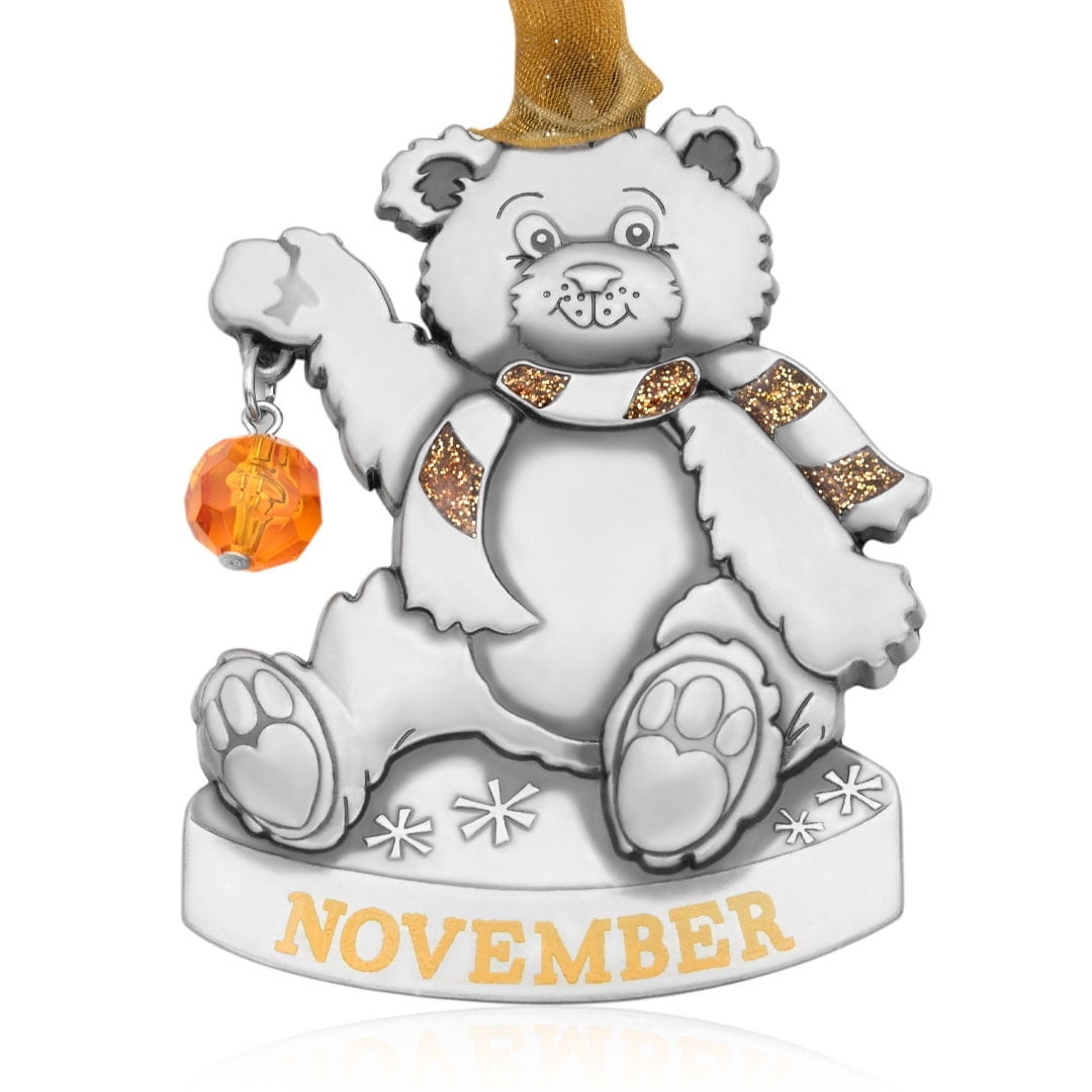 Personalized Birthstone Bear Birthday Month Sign Vintage Pewter Metal ...