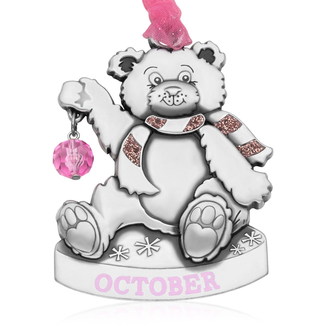 Personalized Birthstone Bear Birthday Month Sign Vintage Pewter Metal ...