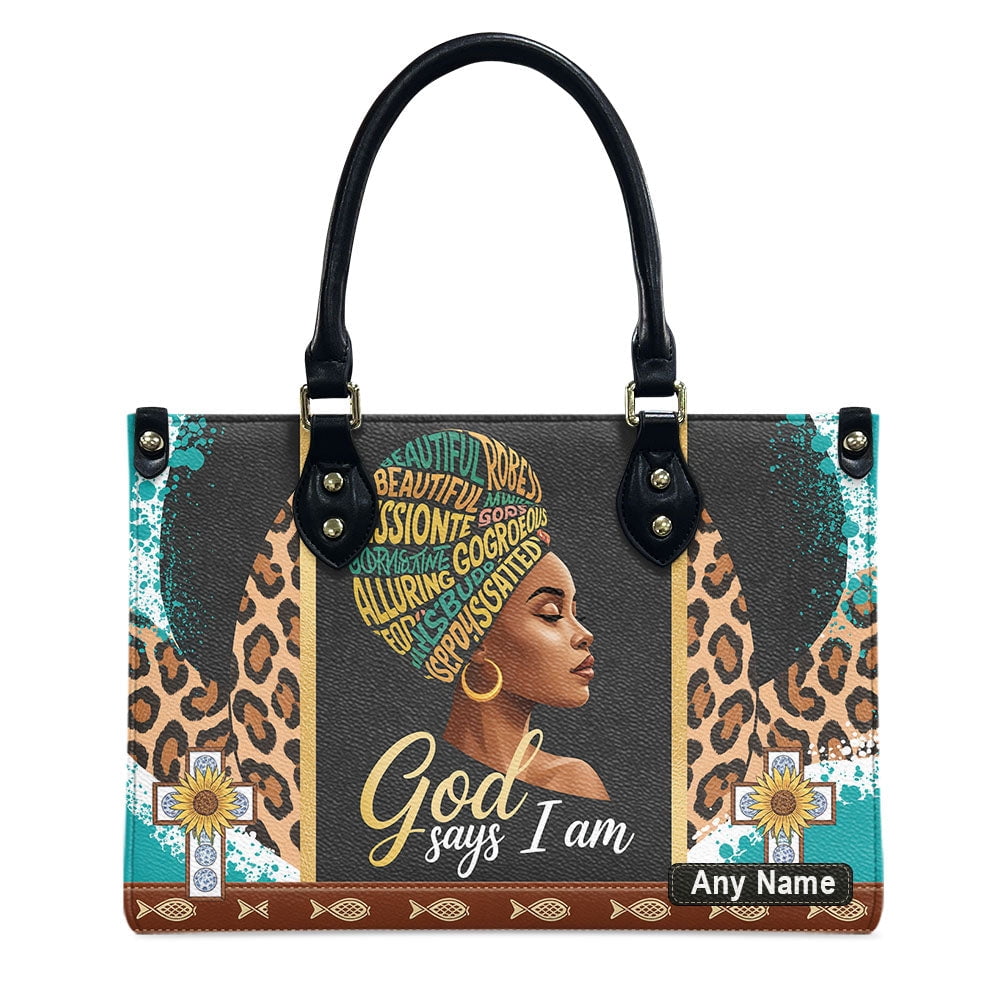 Personalized Black Queen Leather Bag, Gift for African American, Afro ...