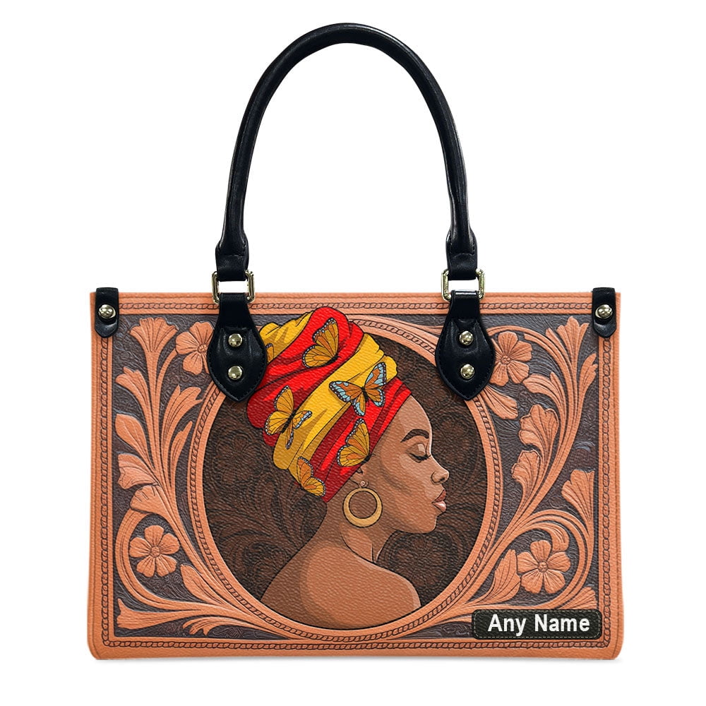 Personalized Black Queen Leather Bag, Gift for African American, Afro ...