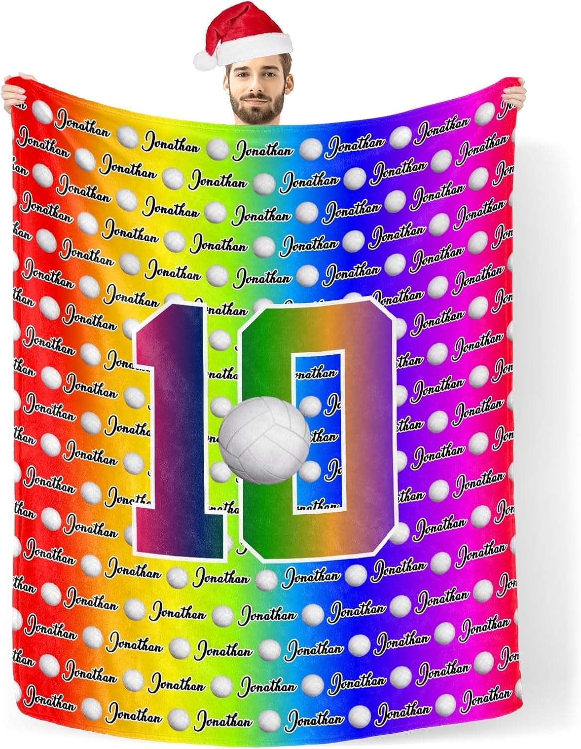 Personalized Blanket Colorful Volleyball Ball Throw Blankets Custom ...