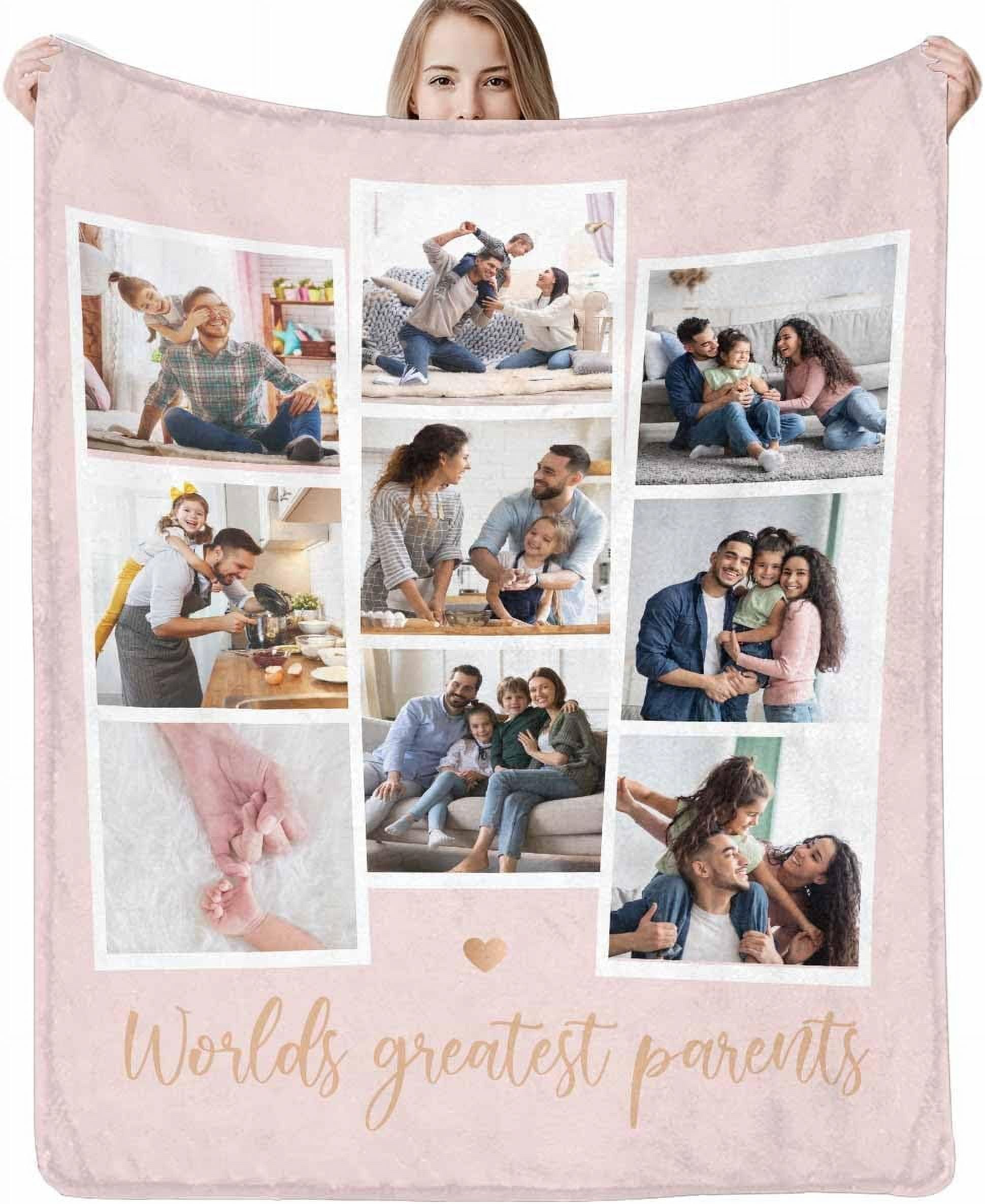 Personalized Blanket with Text and 14 Photo Custom Family Christmas ...