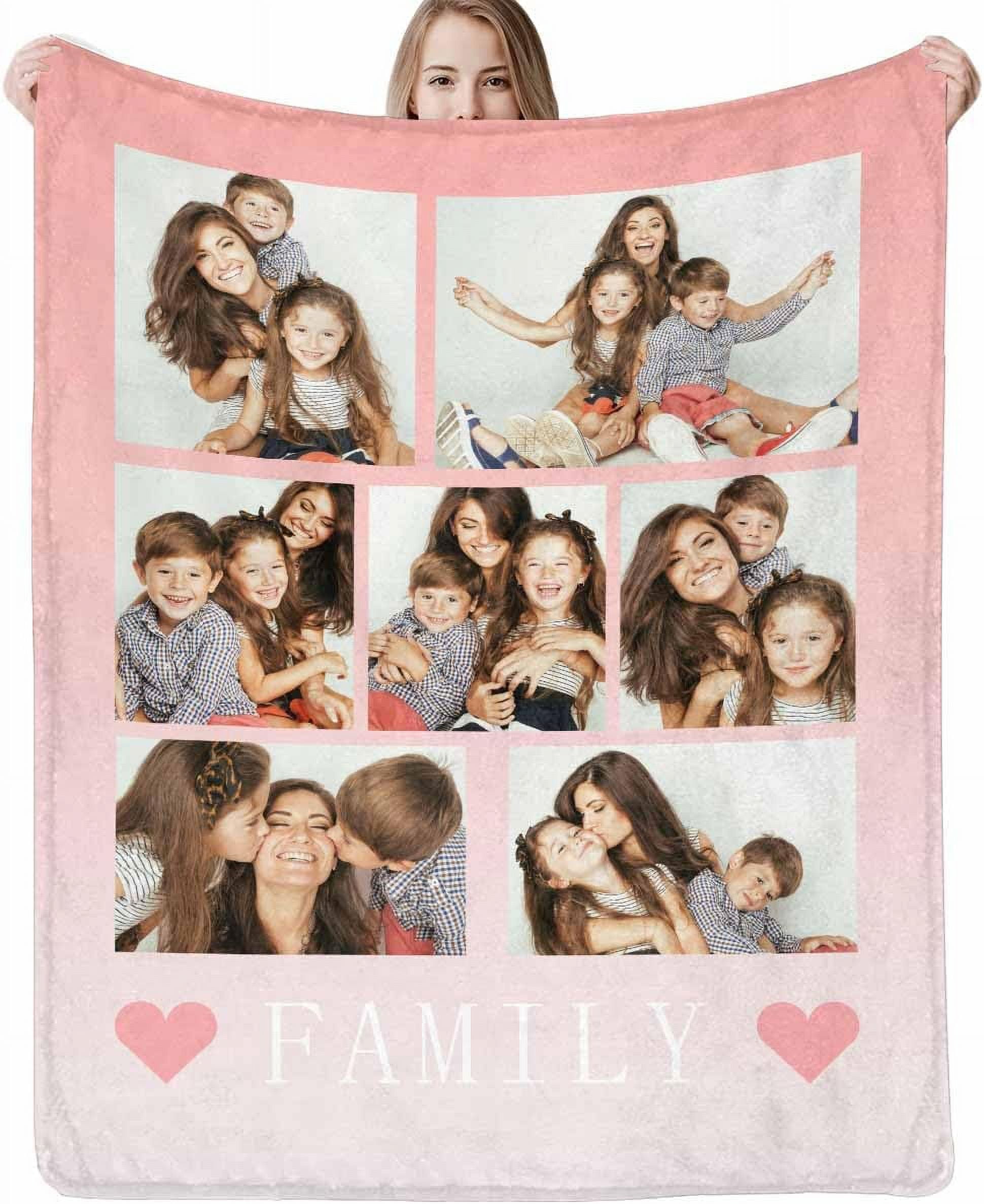 Personalized Blanket with Text and 14 Photo Custom Family Christmas ...