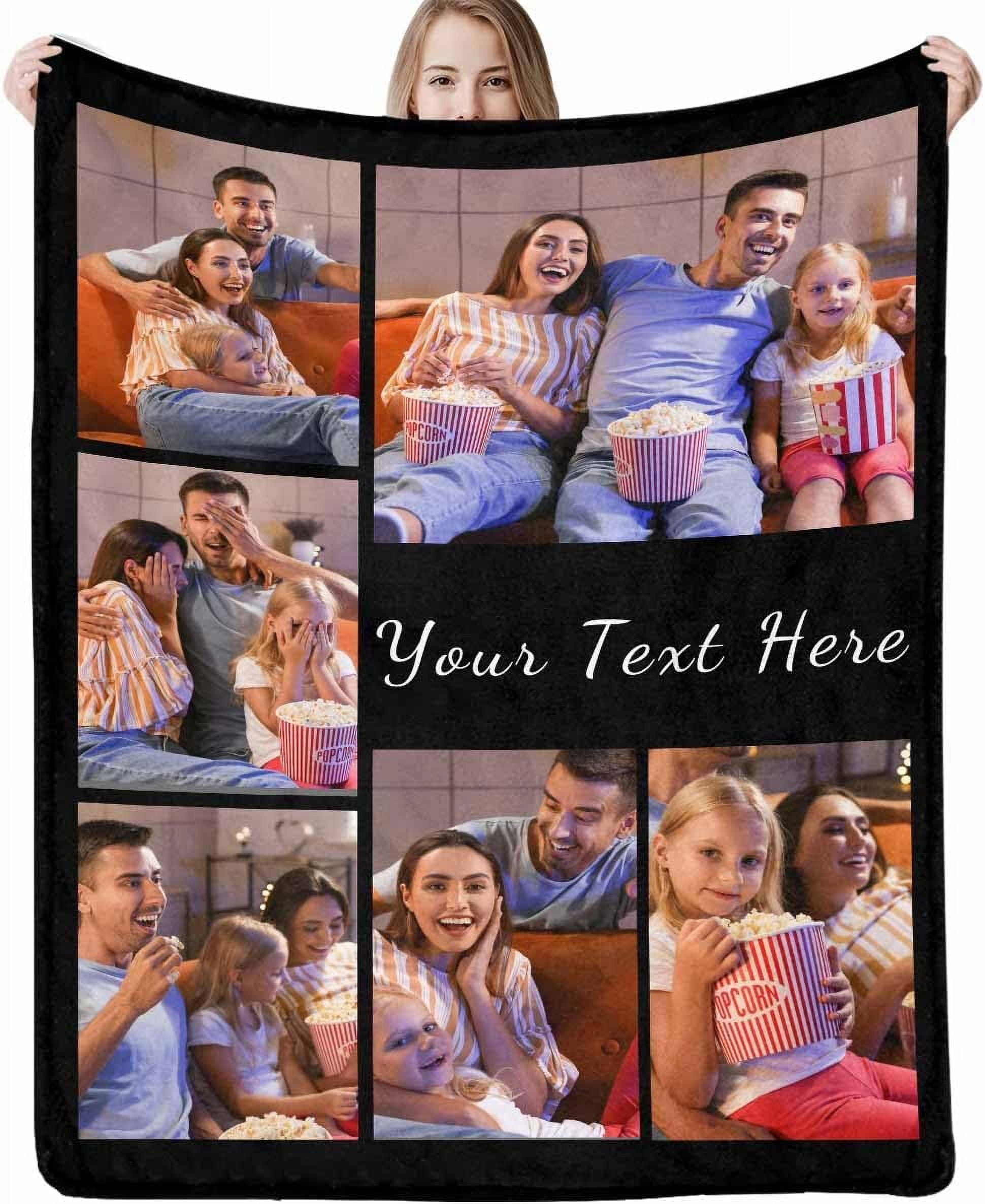 Personalized Blanket with Text and 14 Photo Custom Family Christmas ...