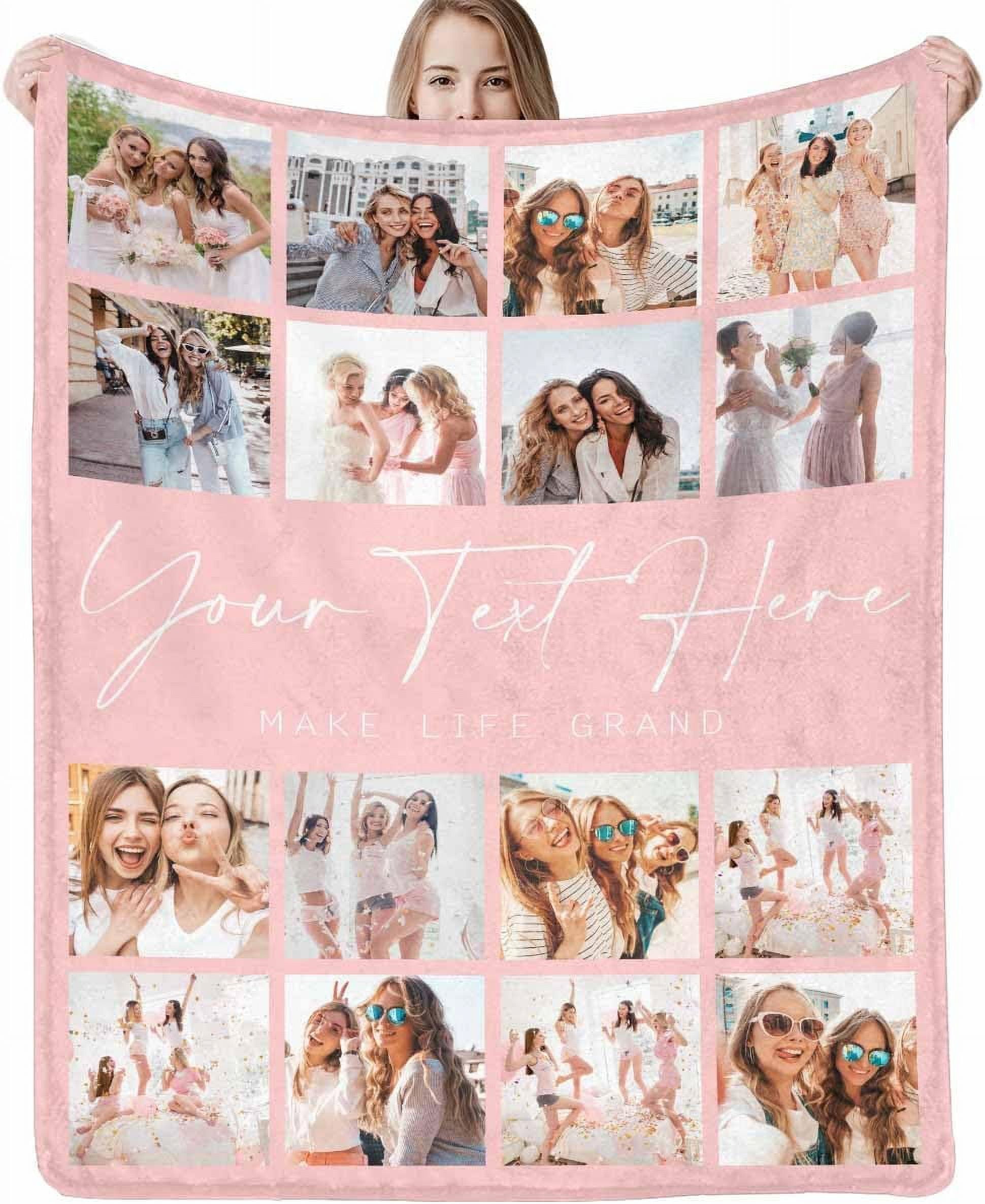 Personalized Blanket with Text and 14 Photo Custom Family Christmas ...