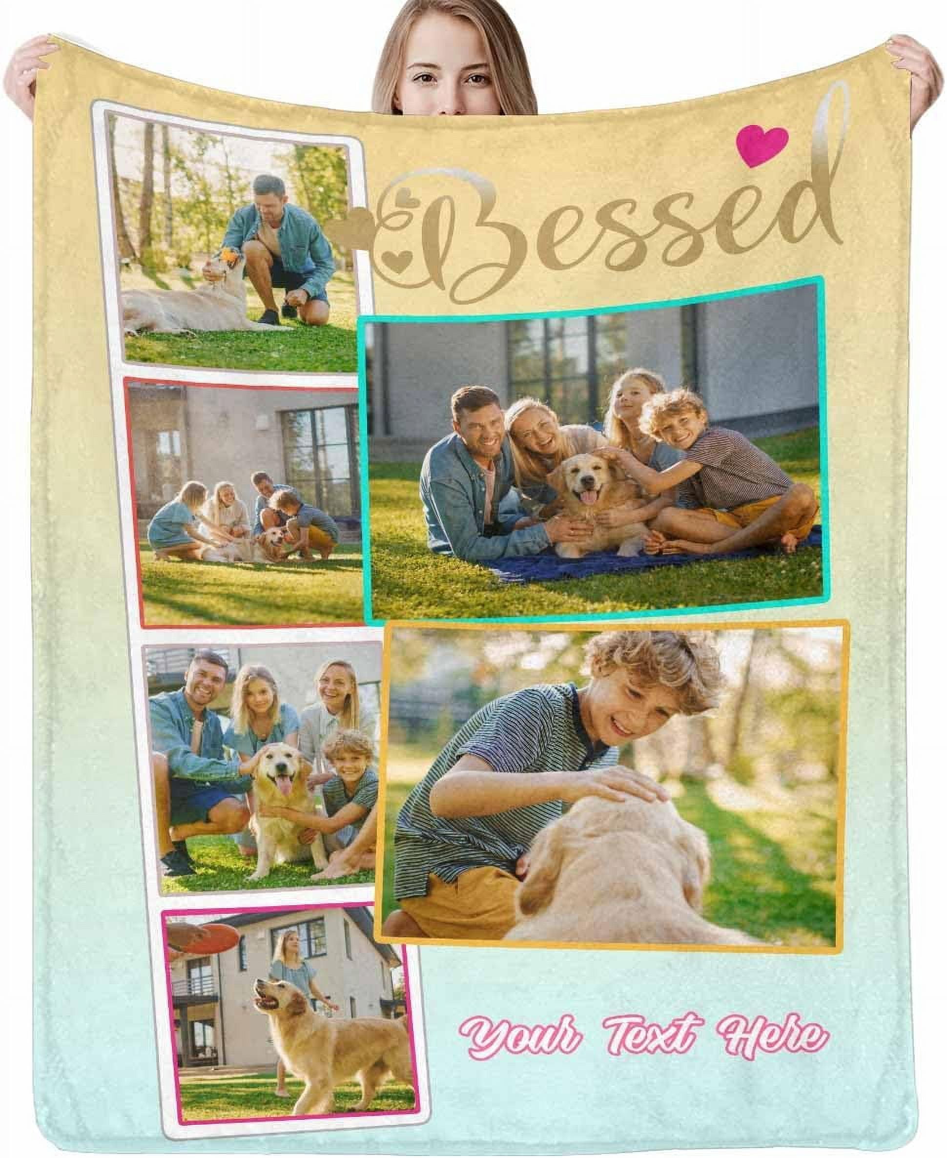 Personalized Blanket with Text and 14 Photo Custom Family Christmas ...