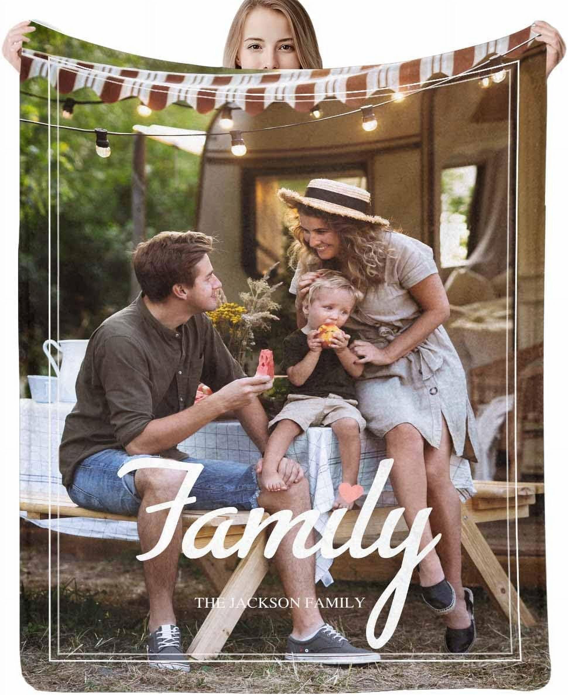 Personalized Blanket with Text and 14 Photo Custom Family Christmas ...