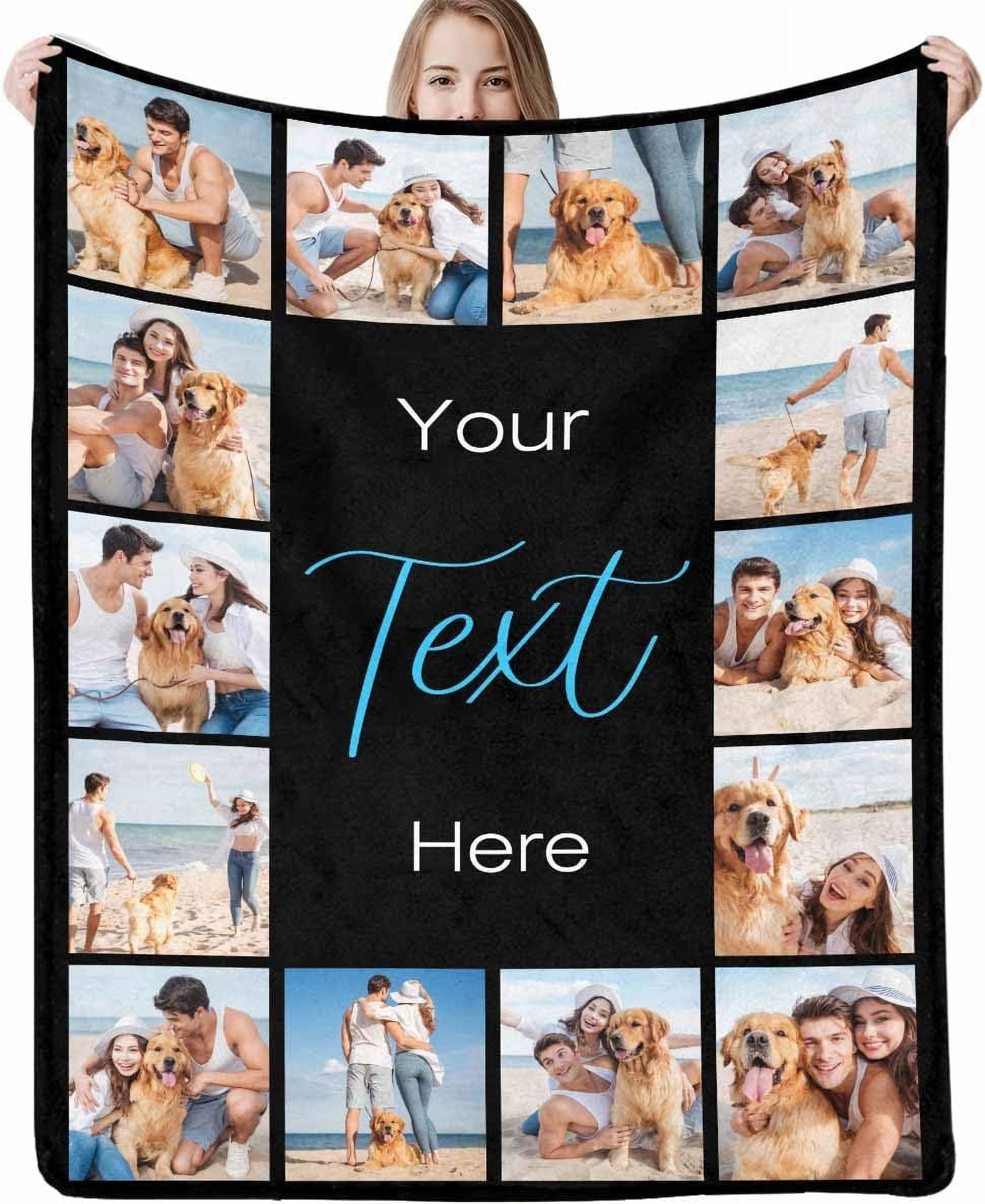 Personalized Blanket with Text and 14 Photo Custom Family Christmas ...
