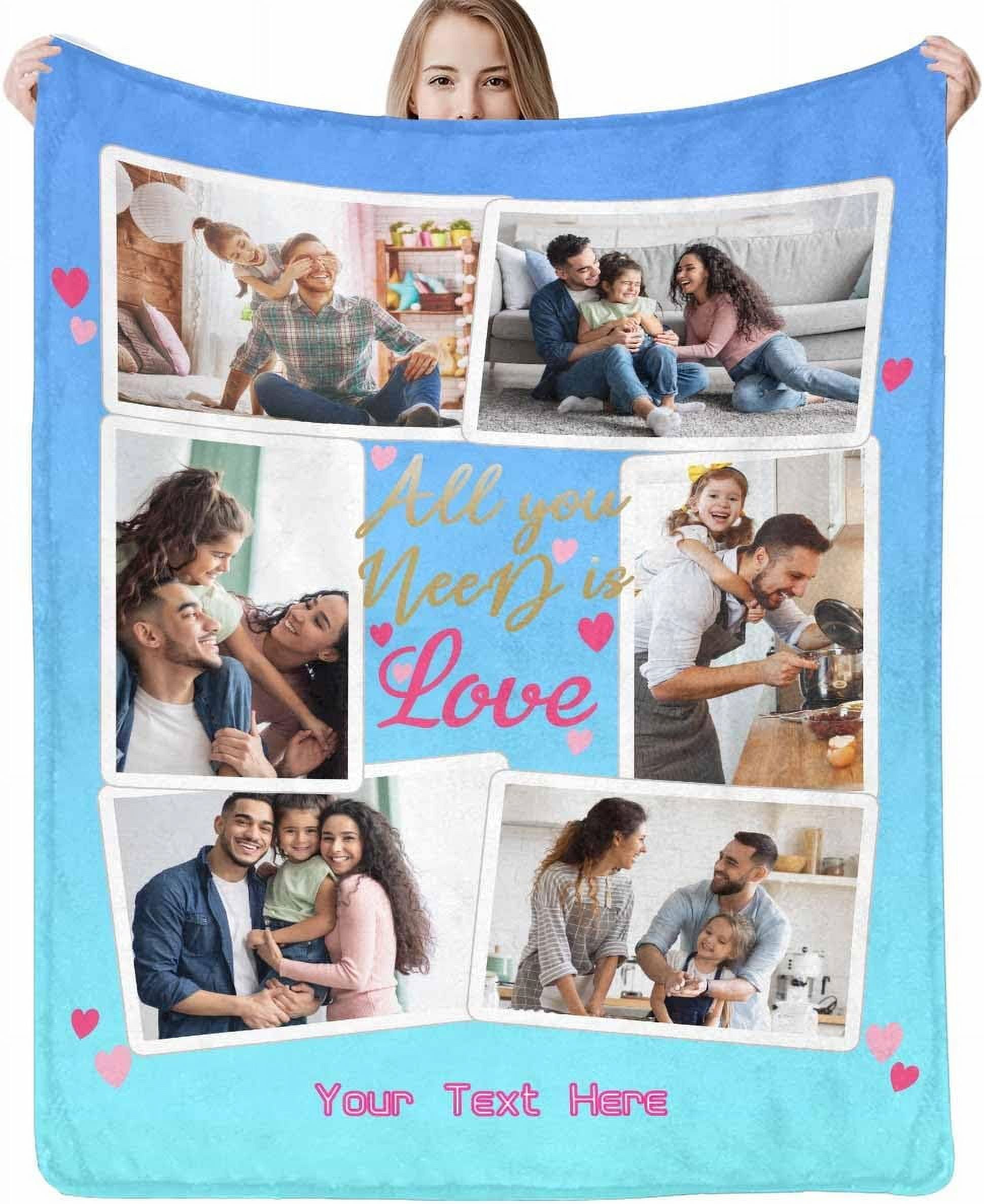 Personalized Blanket with Text and 14 Photo Custom Family Christmas ...
