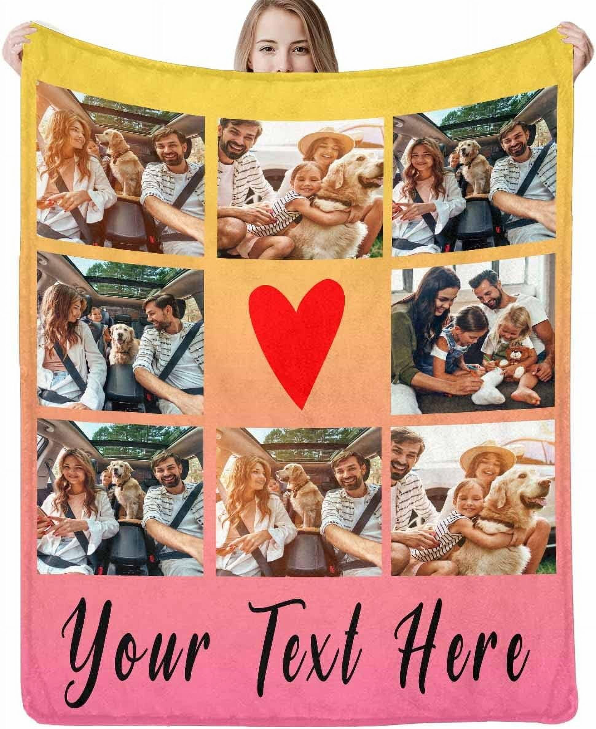 Personalized Blanket with Text and 14 Photo Custom Family Christmas ...
