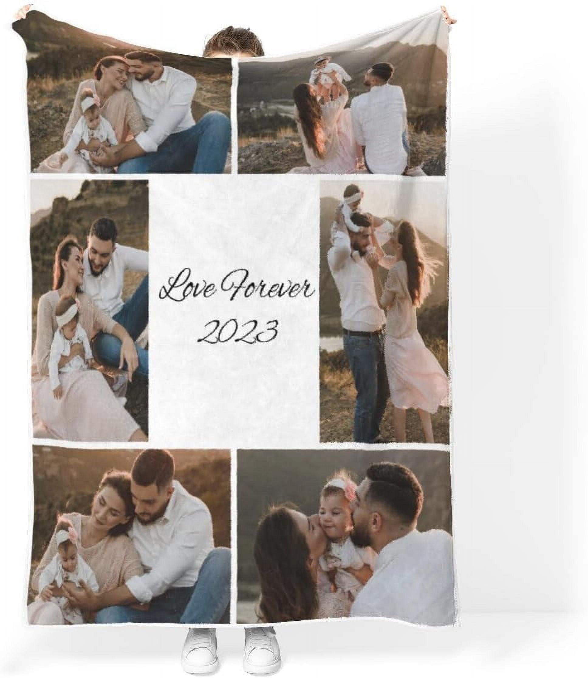 Personalized Blanket with Photo Text - Cozy Flannel Material Customized ...