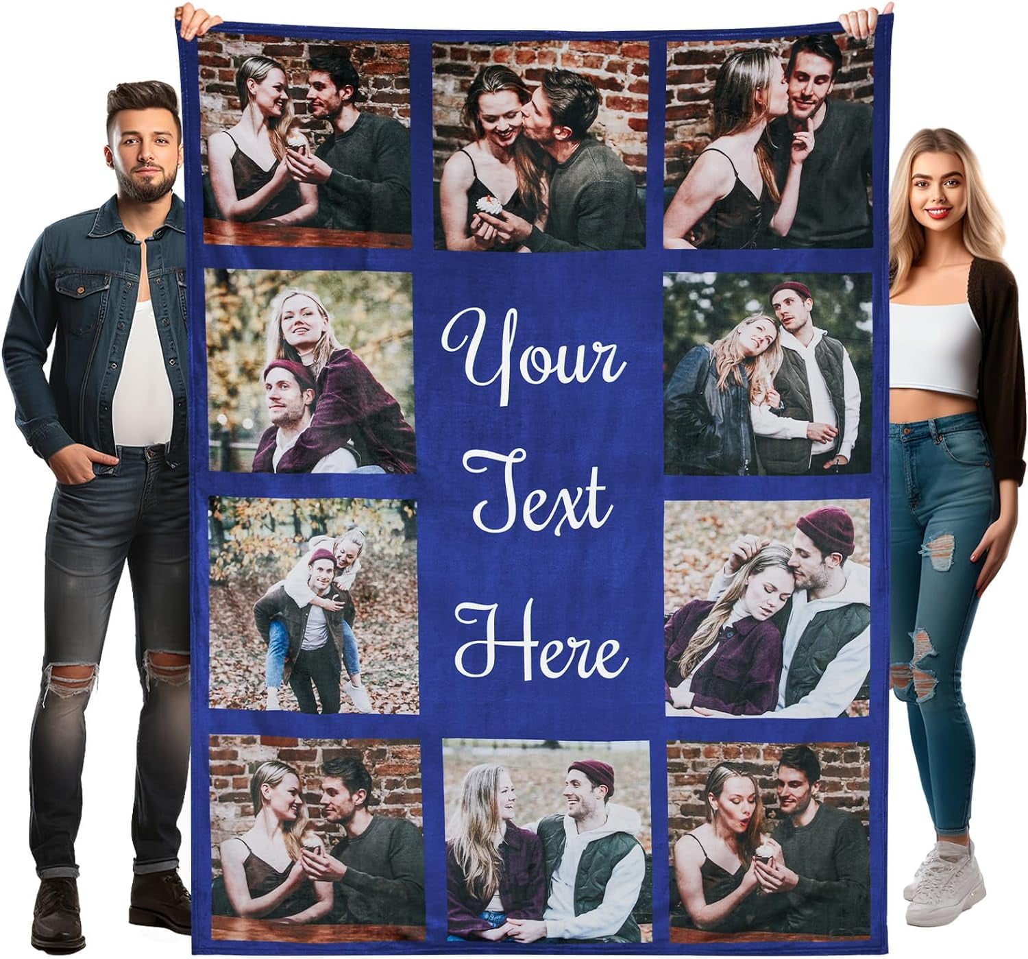 Personalized Blankets for Adults with 10 Photos and Words | Extra Large ...