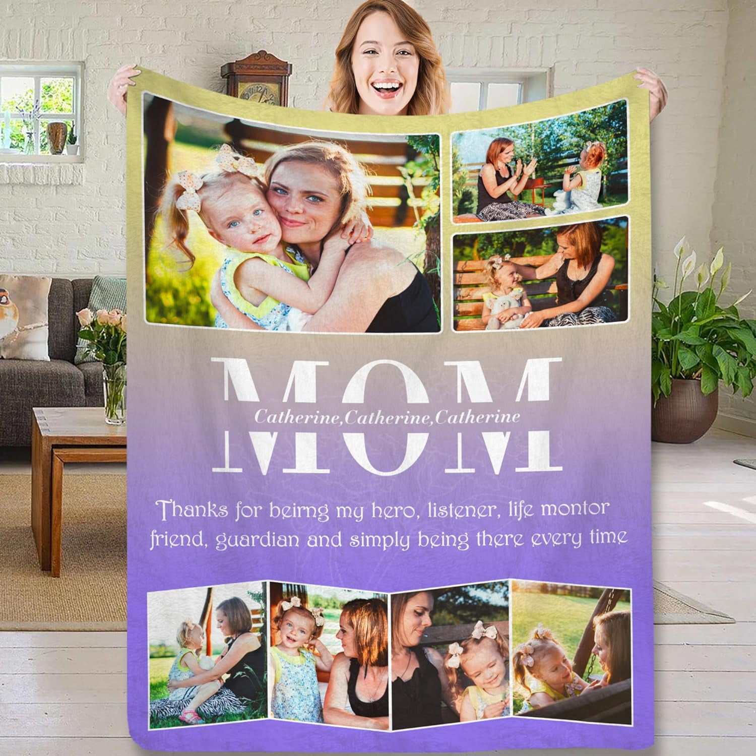 Personalized Blankets with Picture Text Made in USA Custom Blanket with ...