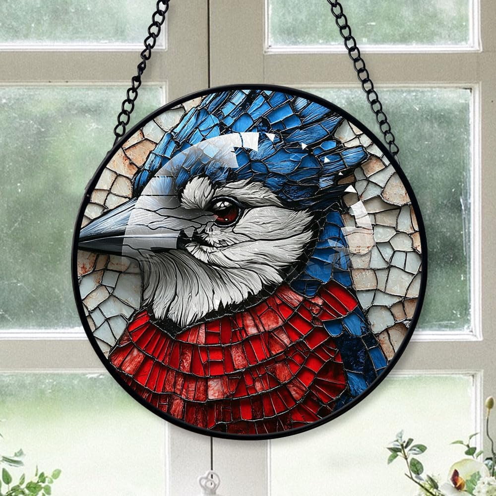 Personalized Blue Bird Suncatcher Stained Glass, Blue Bird Originally ...